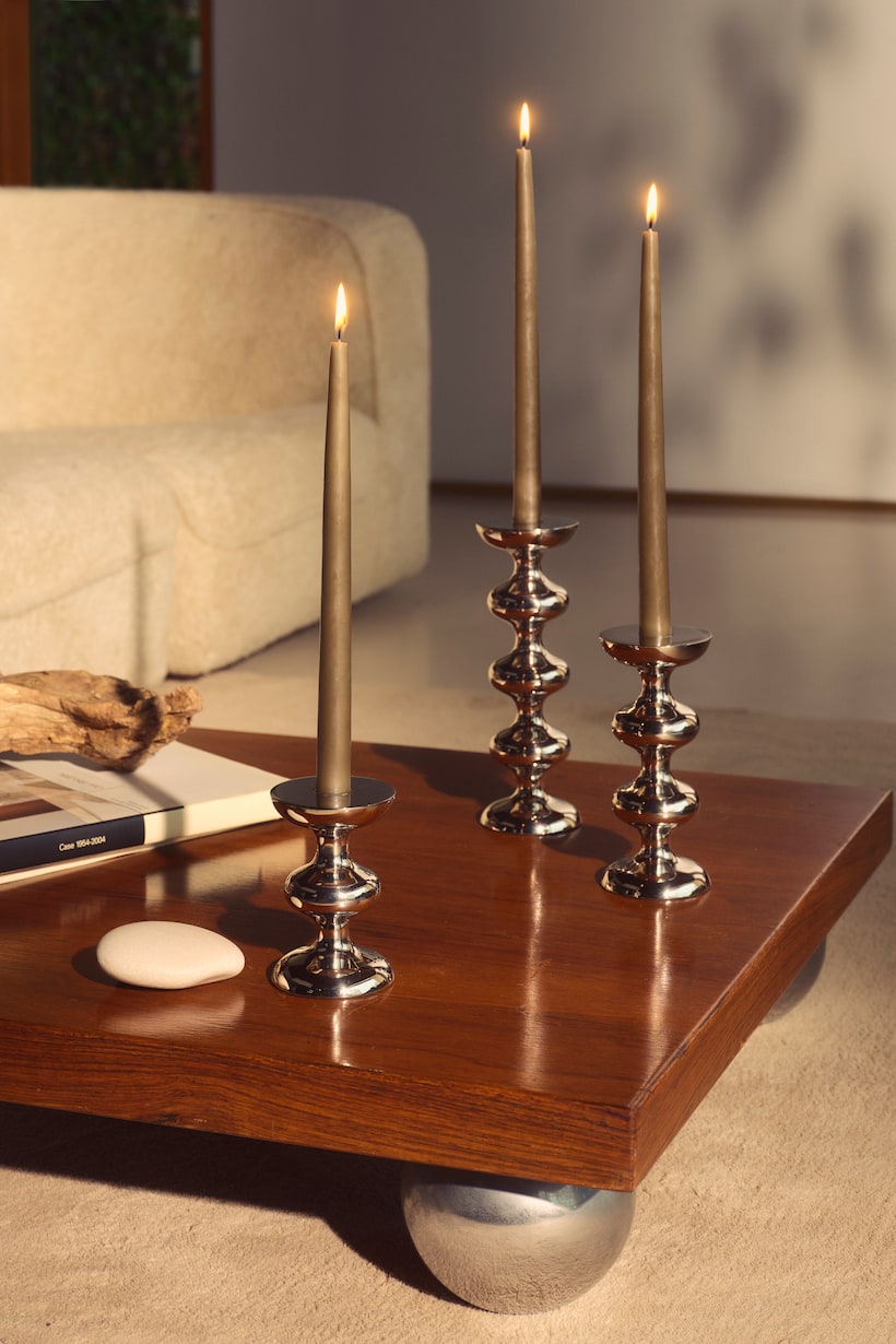 Small metal candle holder - Zilverkleurig - HOME | H&M NL