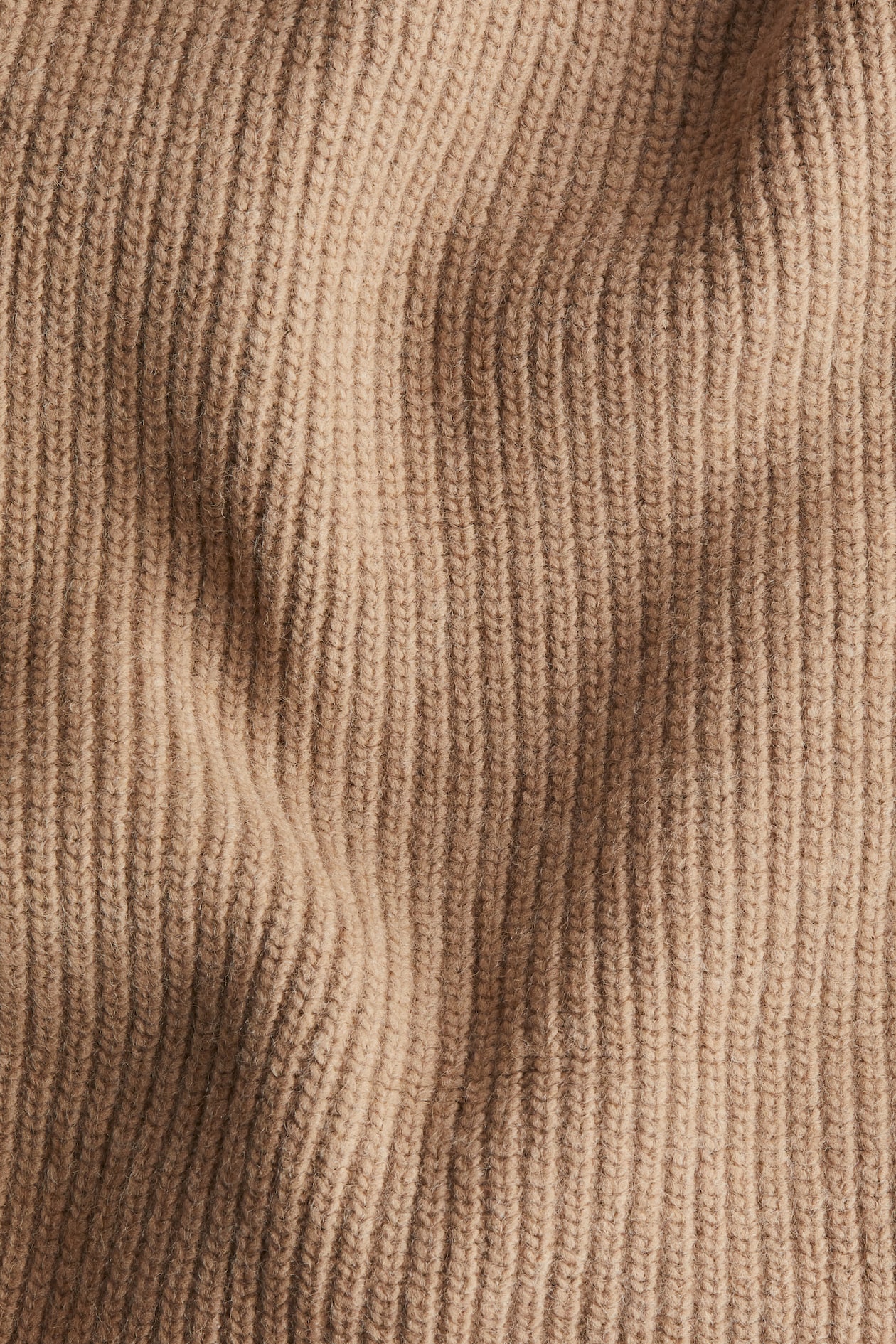 Women's Dark beige Rib-knit Turtleneck Sweater | H&M CA