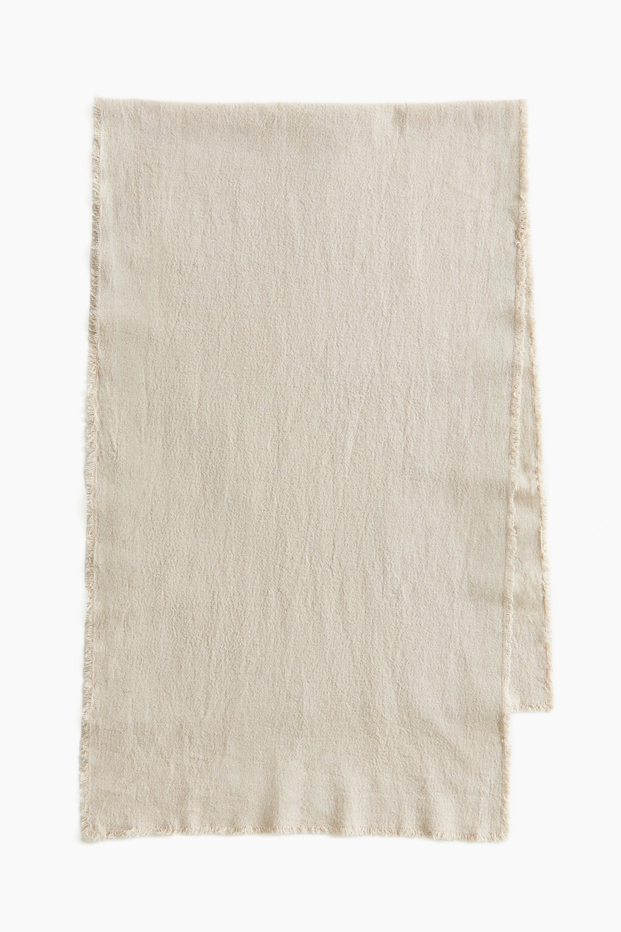 Light beige Linen-Blend Table Runner with Fringe at H&M Home | H&M CA