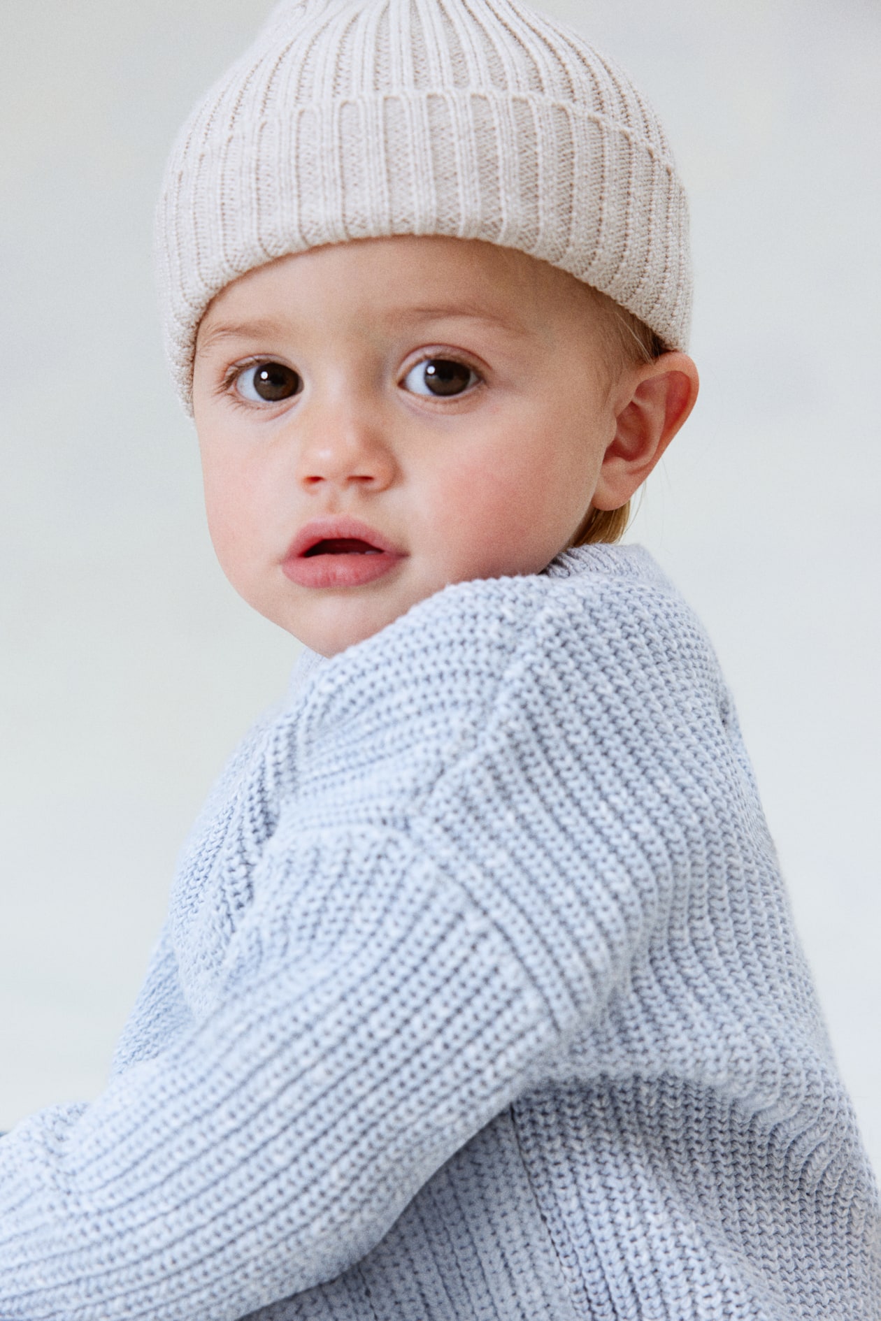 Patent-Knit Cotton Sweater - Light blue - Kids | H&M US