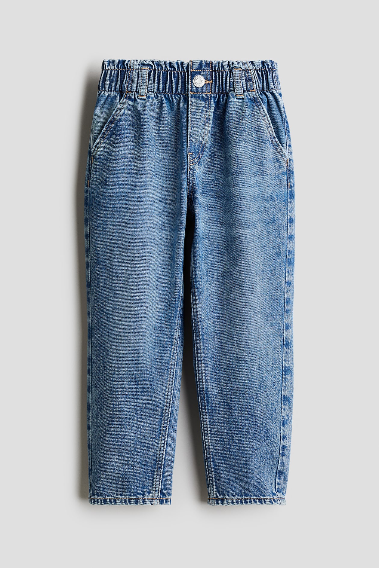 Light denim blue Relaxed paper bag jeans for kids | H&M MY