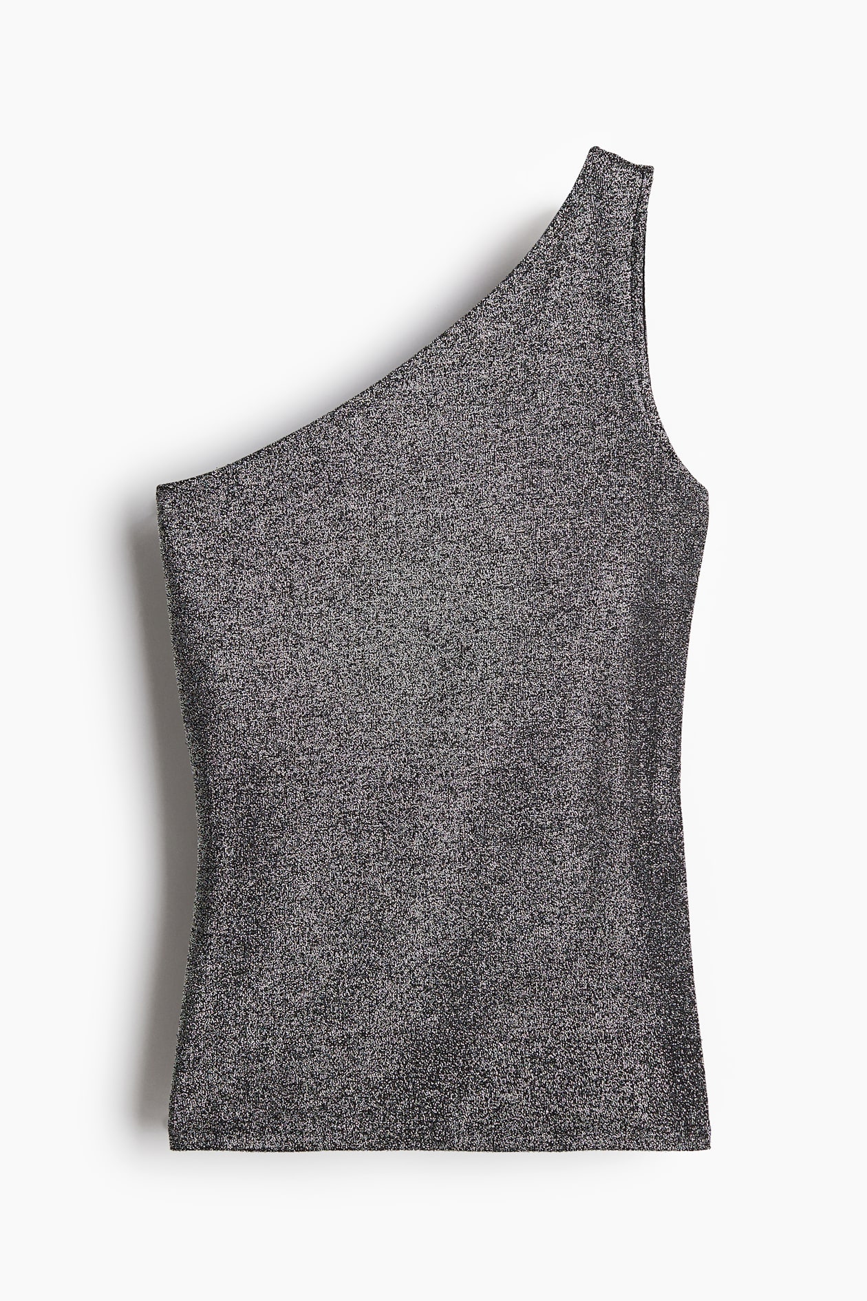 One-shoulder vest top - Black/Silver-coloured - Ladies | H&M GB