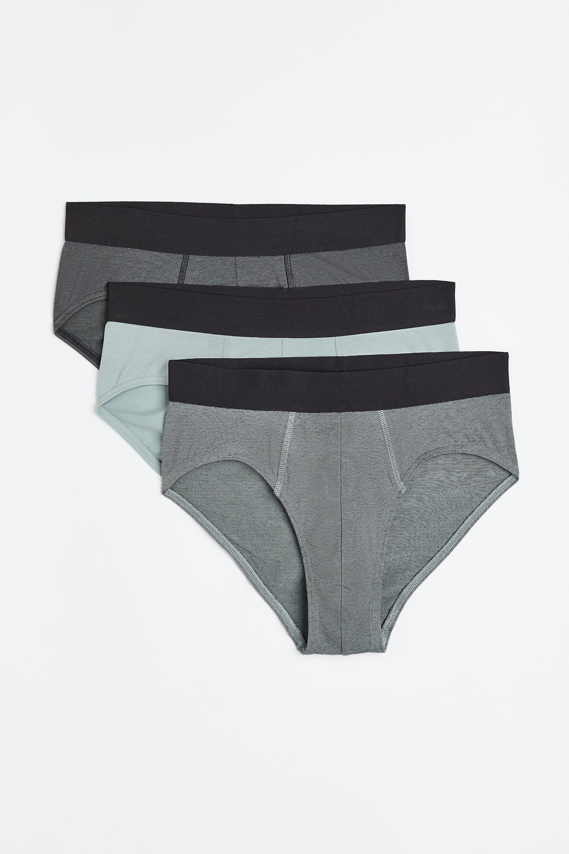 3-pack truser i Lycra ® Xtra Life ™ - Lys turkis/Gråmelert - HERRE | H&M NO