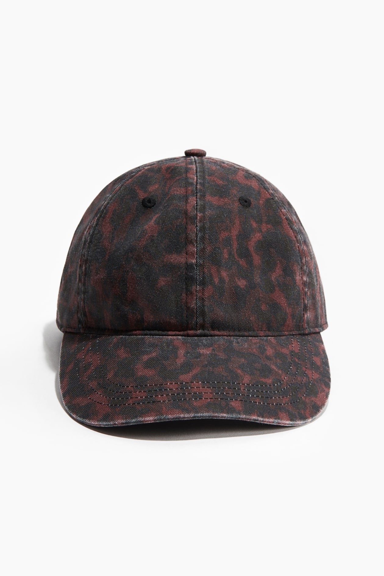 Gorra estampada en sarga de algodón - Rojo teja/Estampado leopardo ...