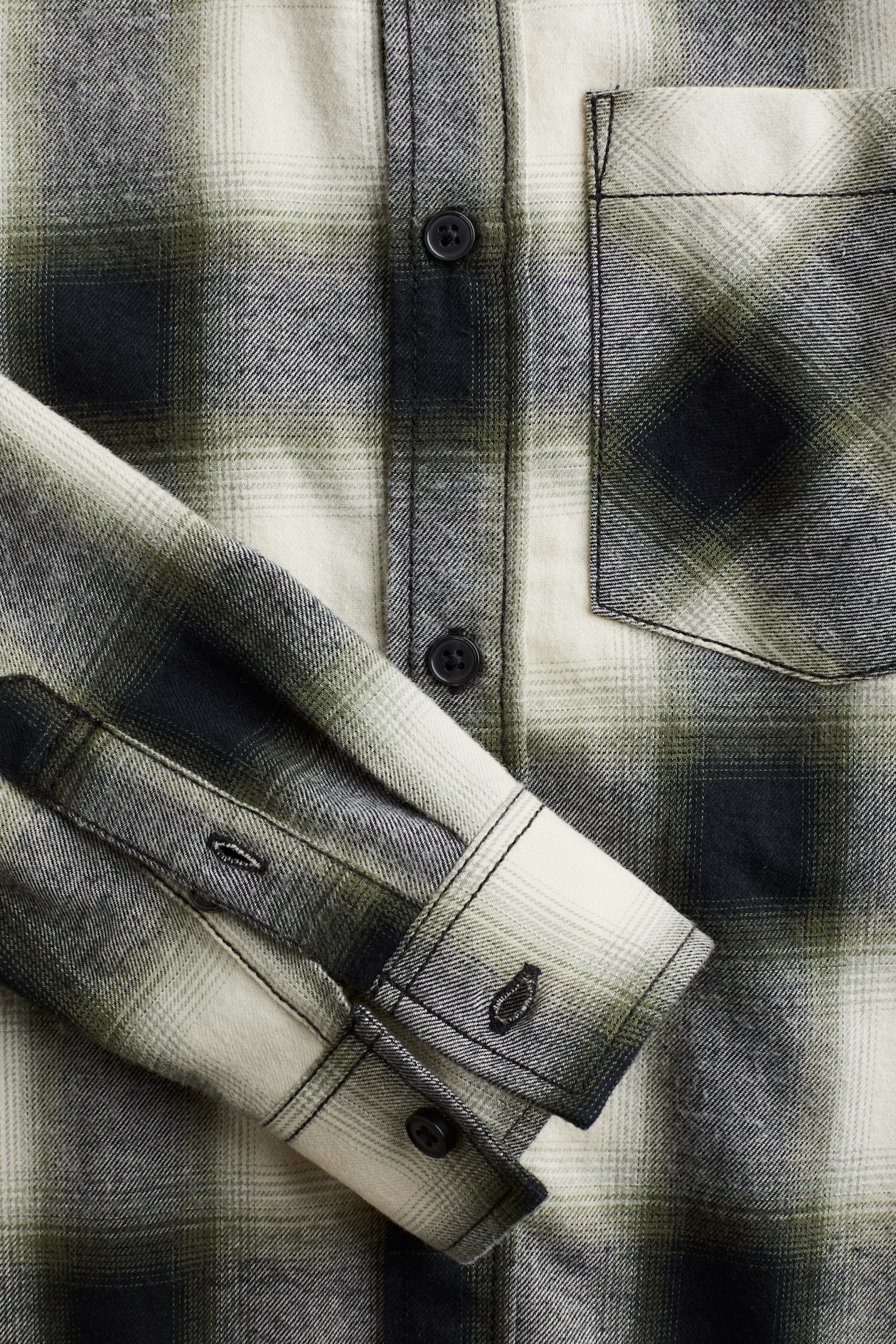 Dark green/plaid Cotton Flannel Shirt for kids | H&M US