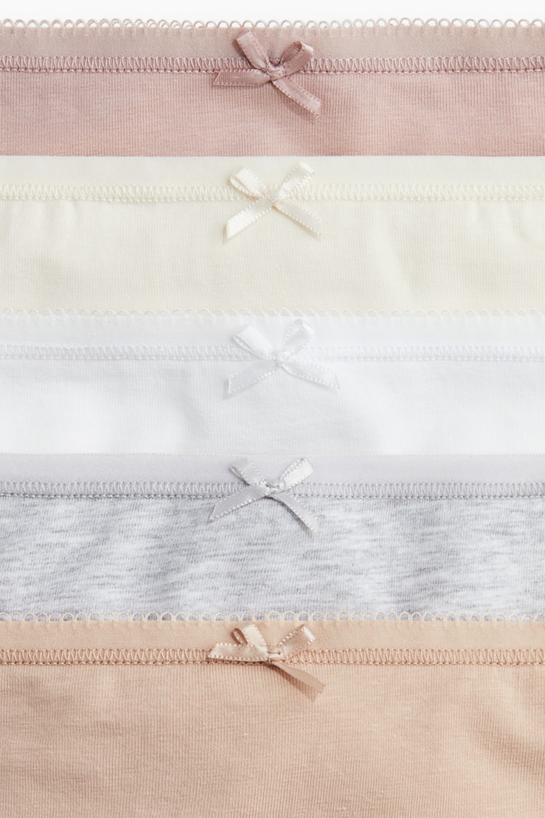 5-pack trosa hipster i bomull - Beige/Gråmelerad/Vit - DAM | H&M SE