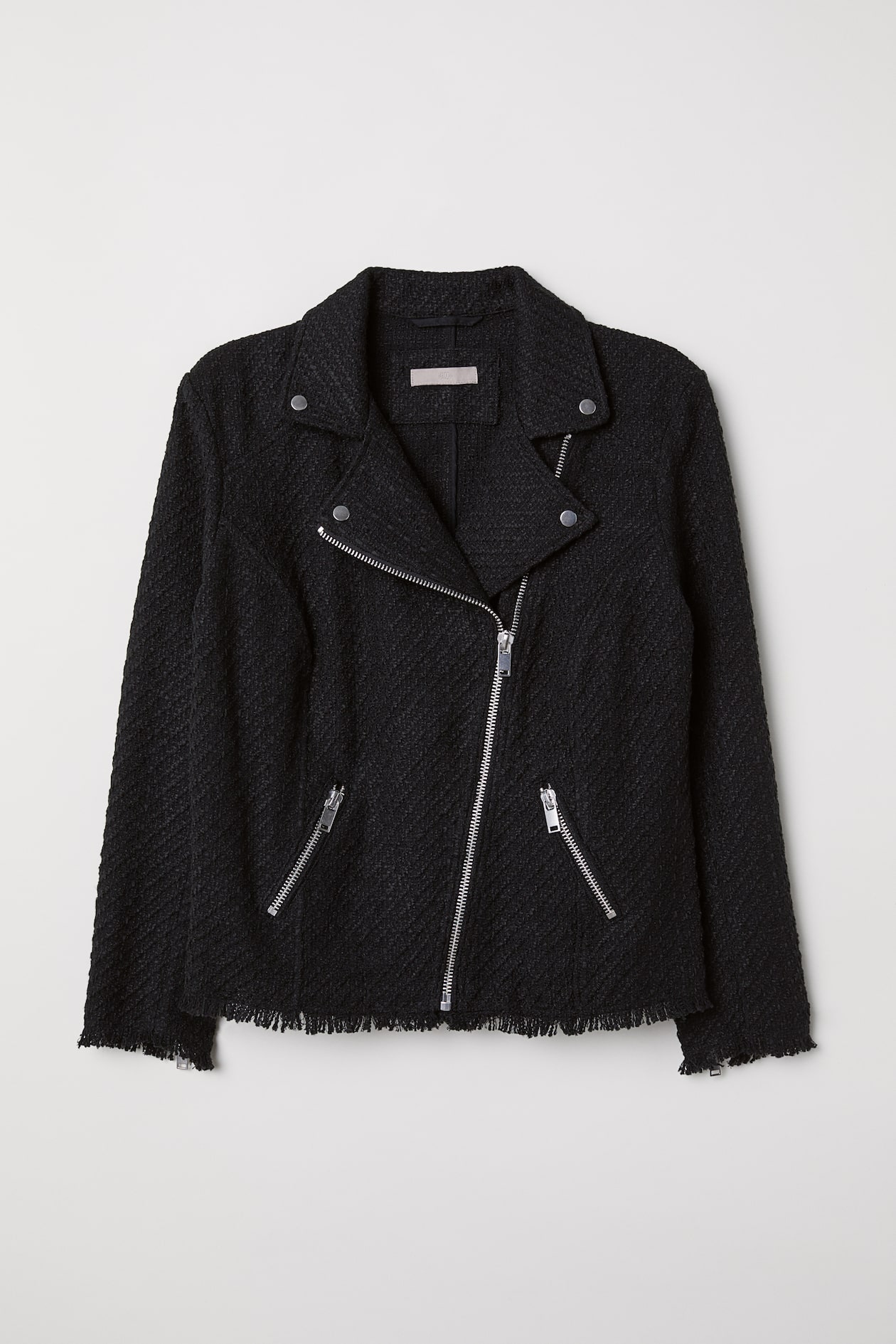 H&M+ Textured Biker Jacket - Black - Ladies | H&M US