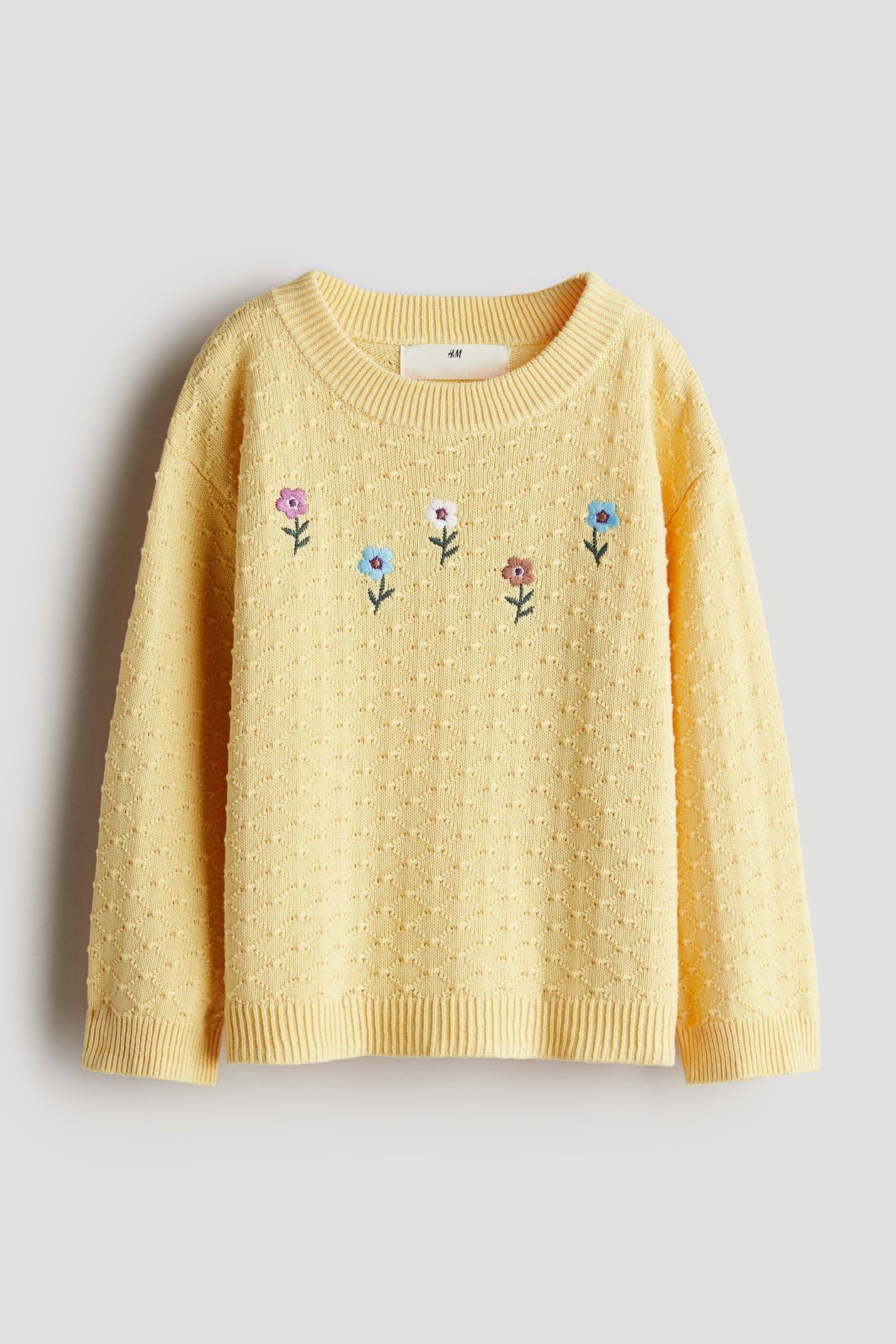 Yellow/Floral Pattern Cotton Sweater for kids | H&M AU