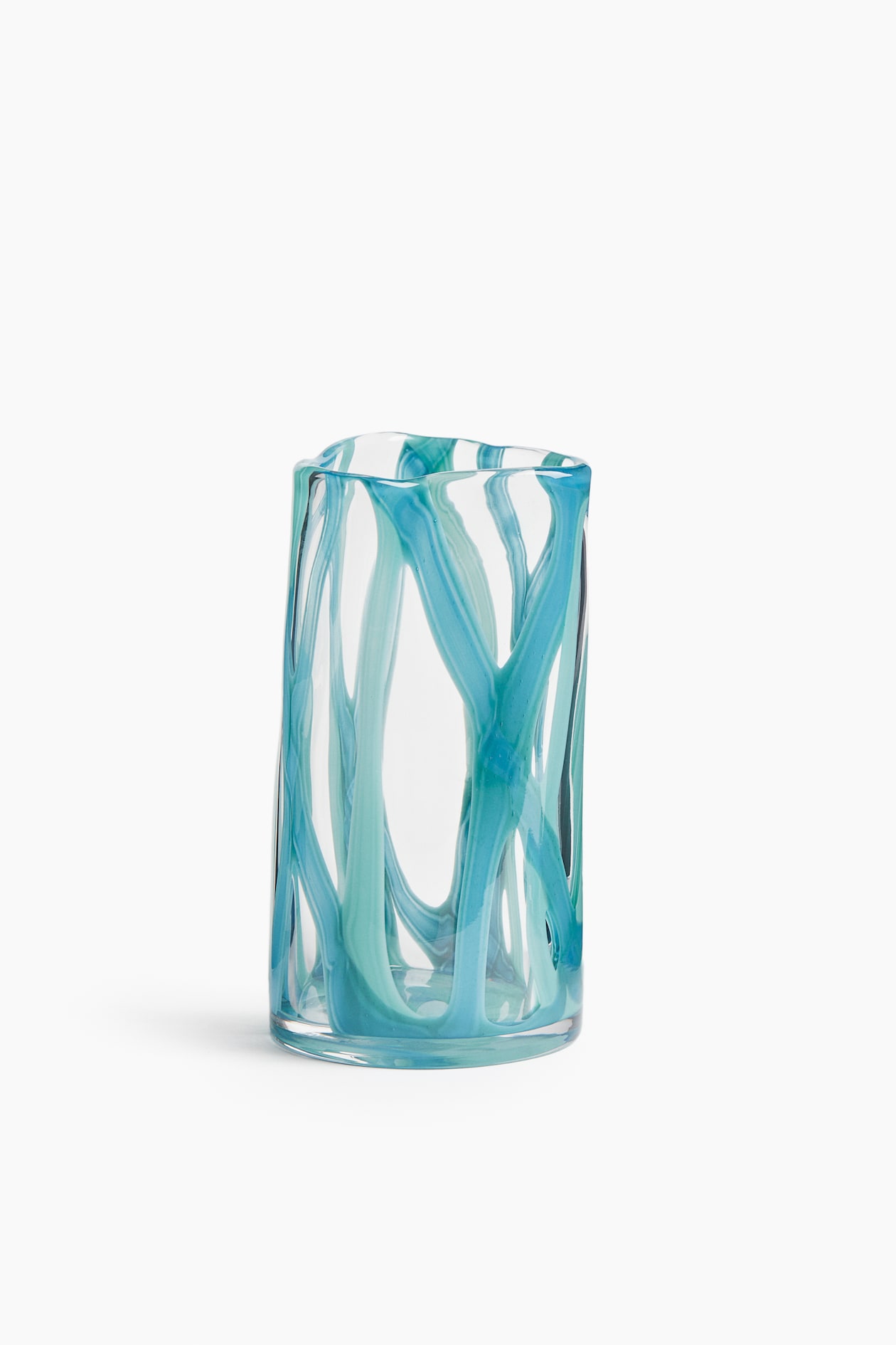 Turquoise/Patterned Glass vase at H&M Home | H&M GB