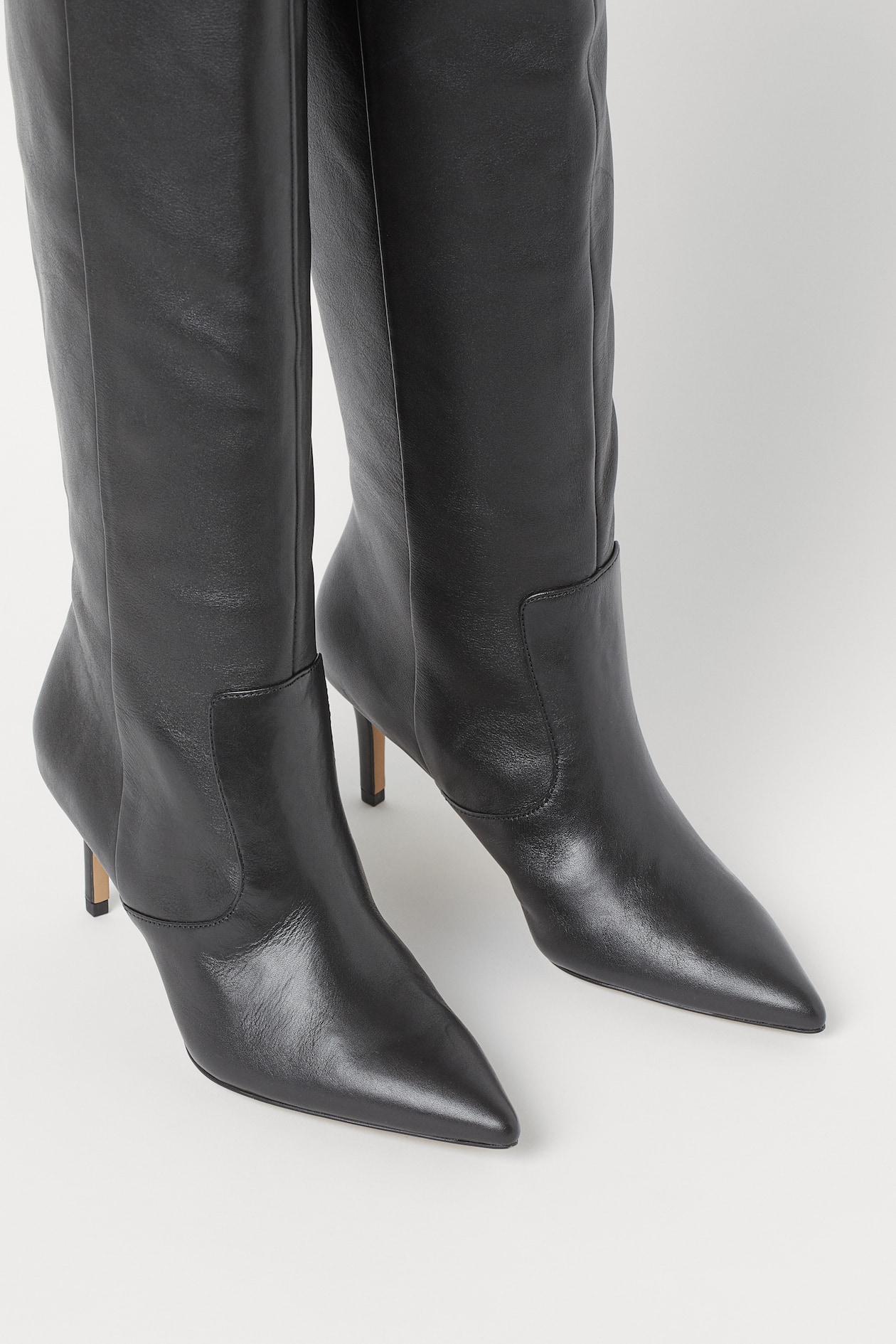 Knee-high Leather Boots - Black - Ladies | H&M US