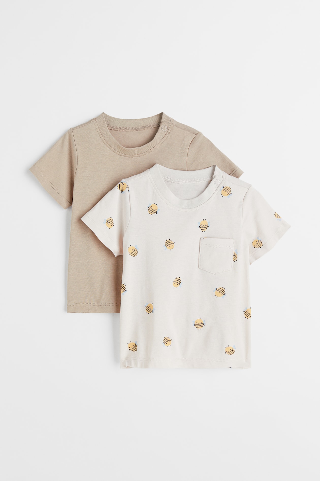 Beige/Bees 2-pack Cotton Tees for kids | H&M AU