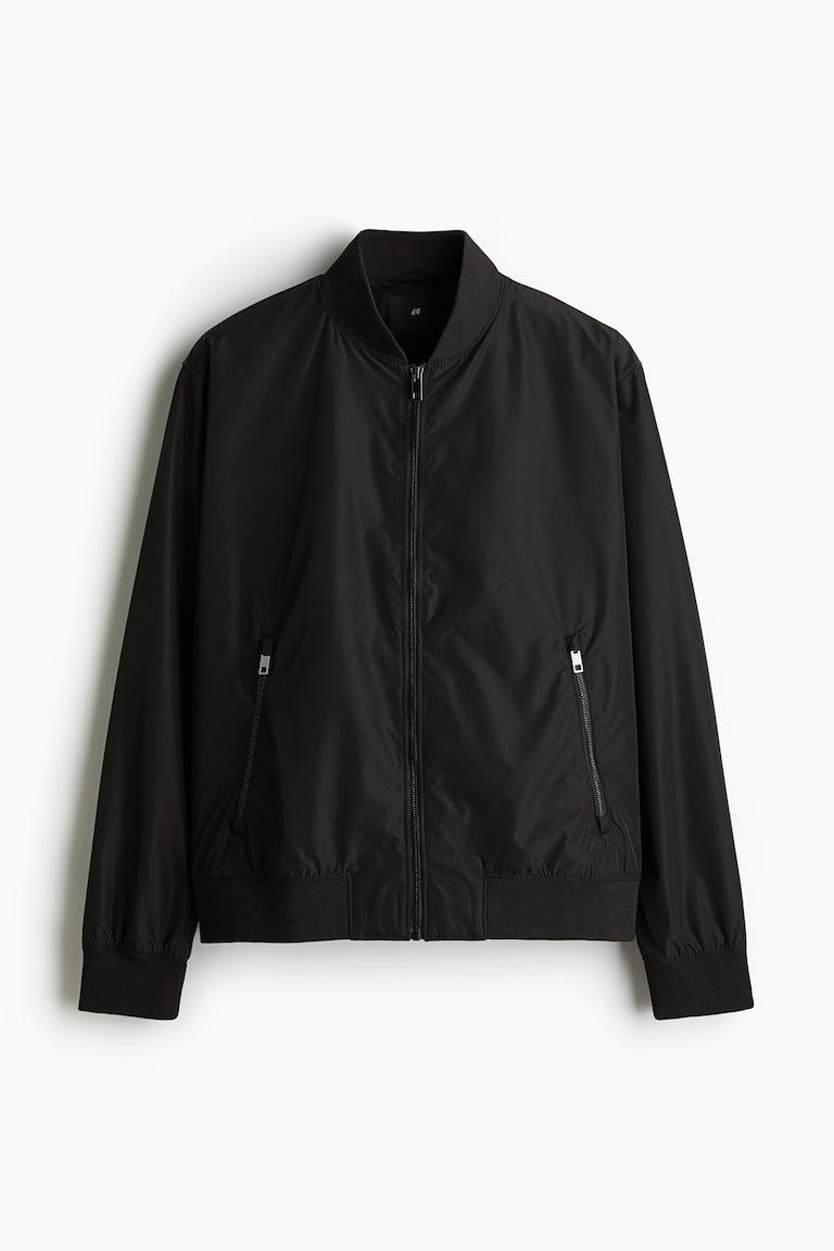 Regular-Fit Lightweight Bomber Jacket - Black - Men | H&M US