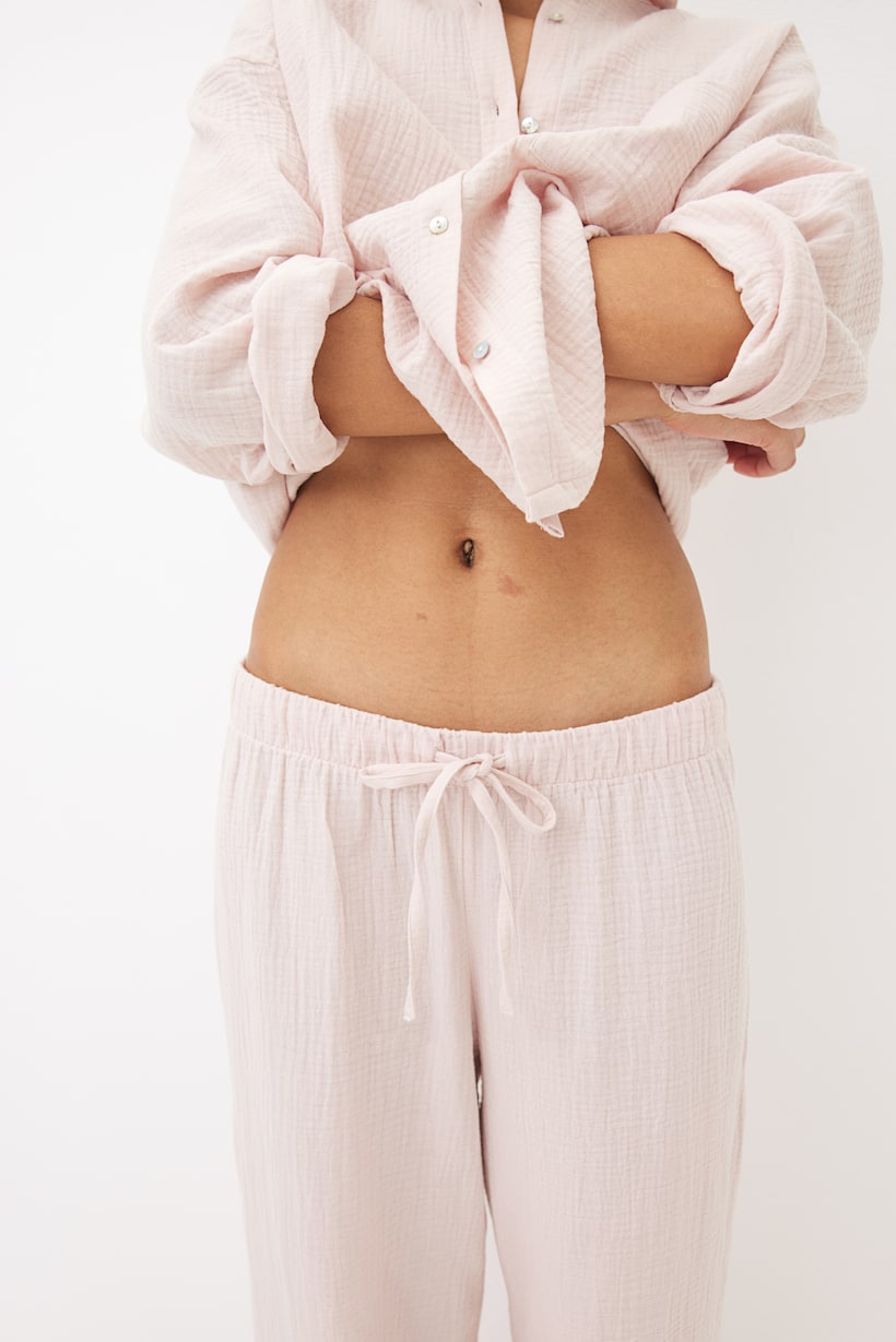 Cotton Muslin Pajamas - Powder pink - Ladies | H&M US