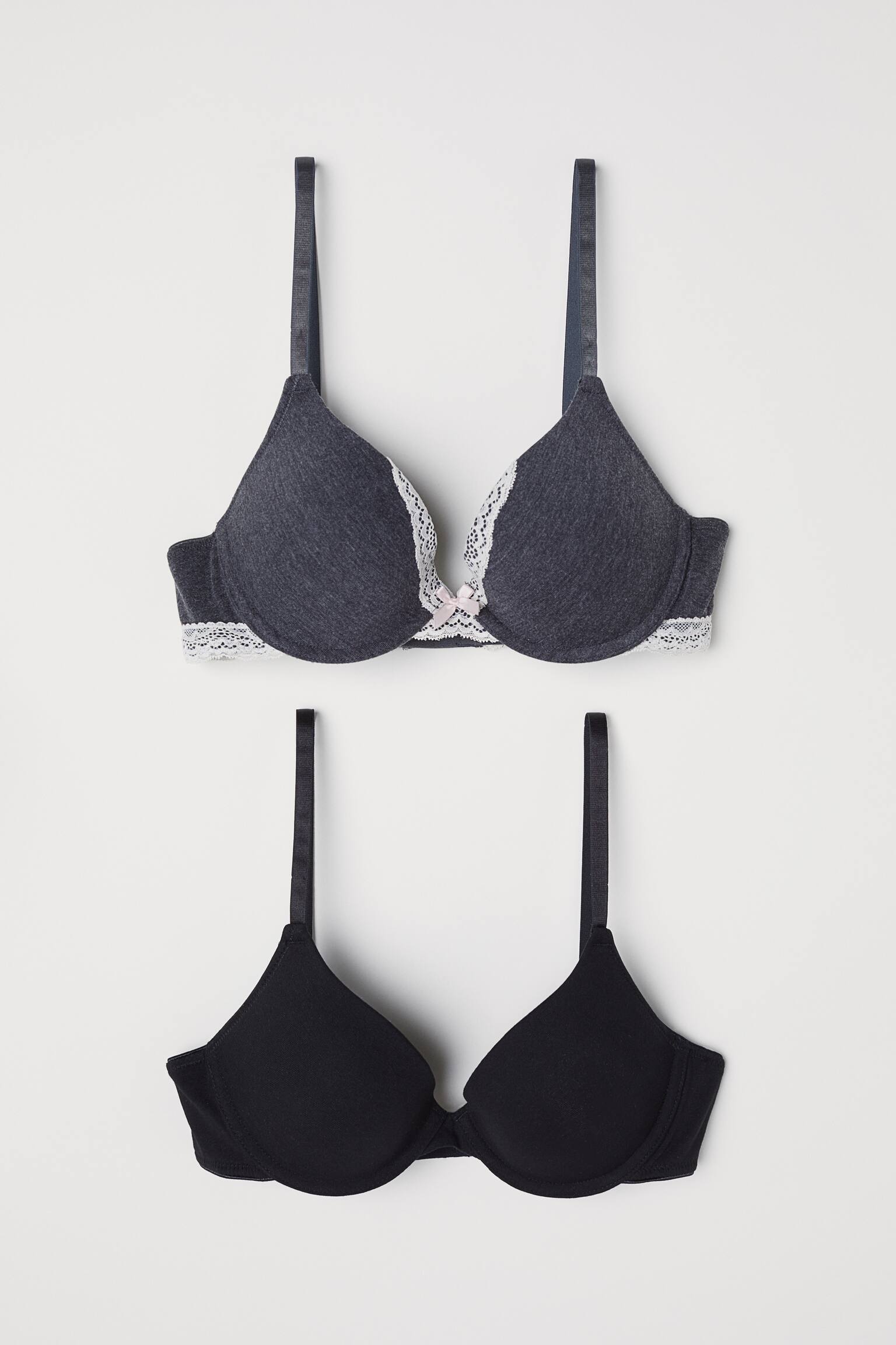 2-pack Push-up Bras - Dark gray - Ladies | H&M US