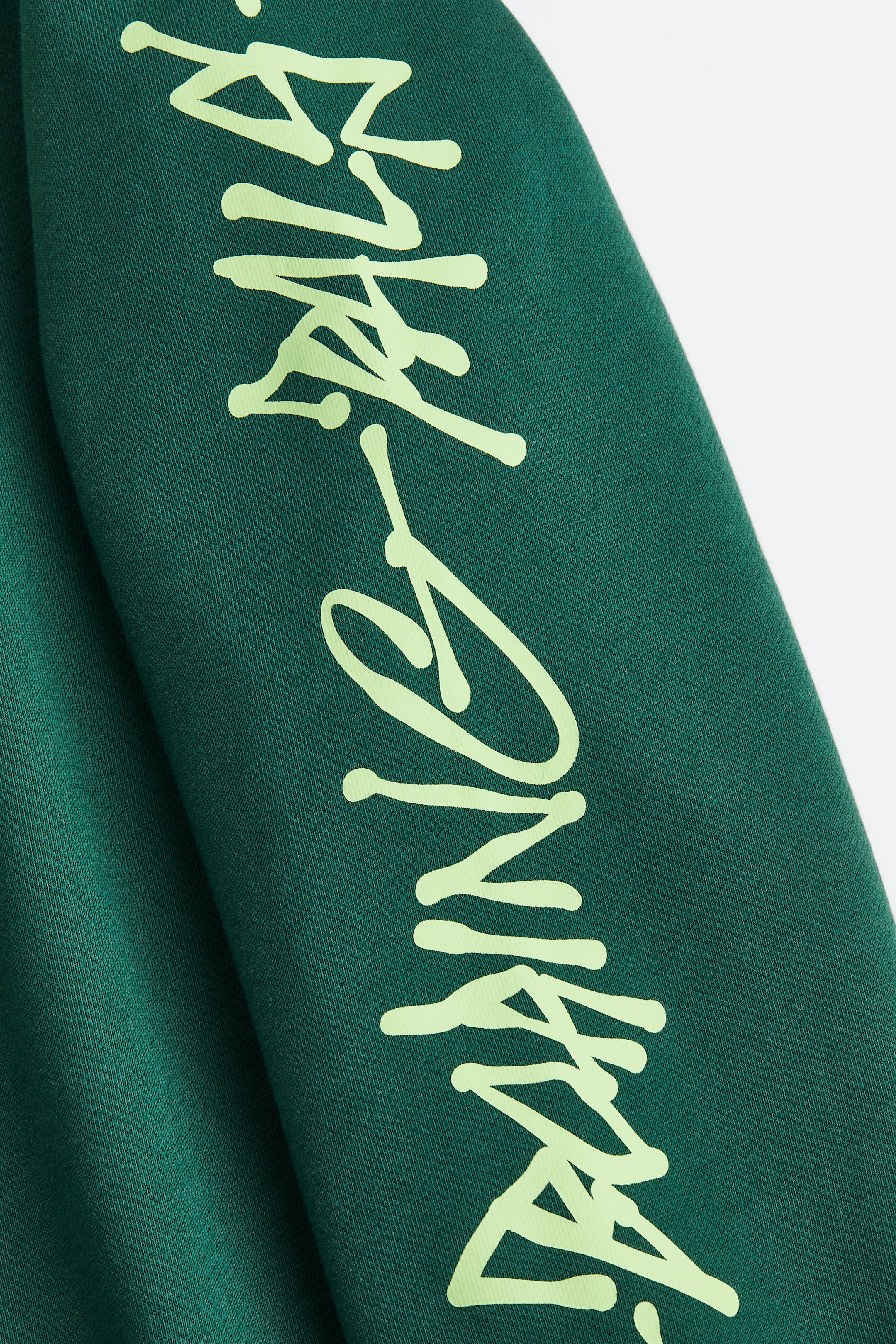 Oversized sweater met print - Donkergroen/Boring pals - HEREN | H&M NL