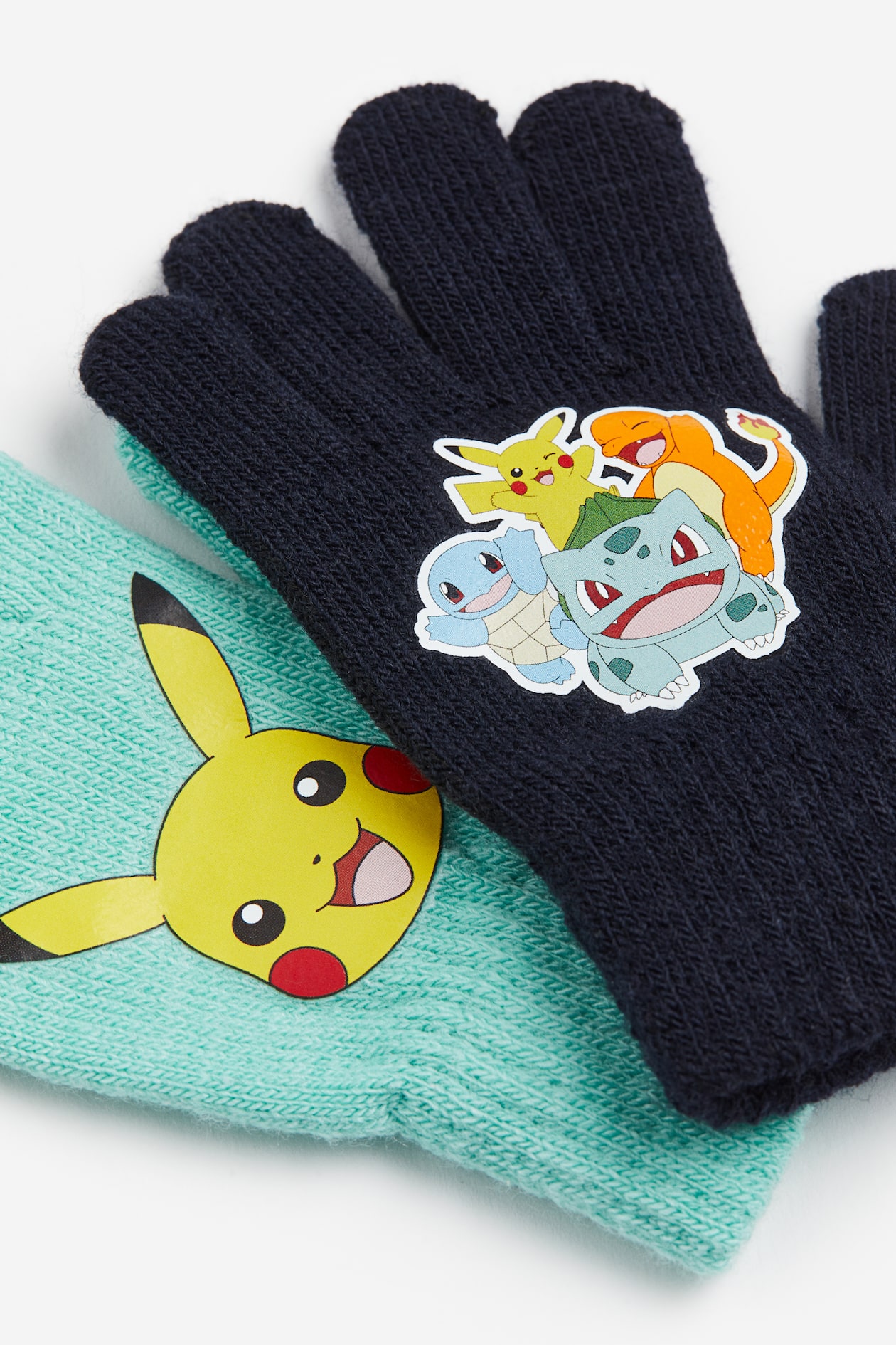 2-pack Print-motif Gloves - Turquoise/Pokémon - Kids | H&M US