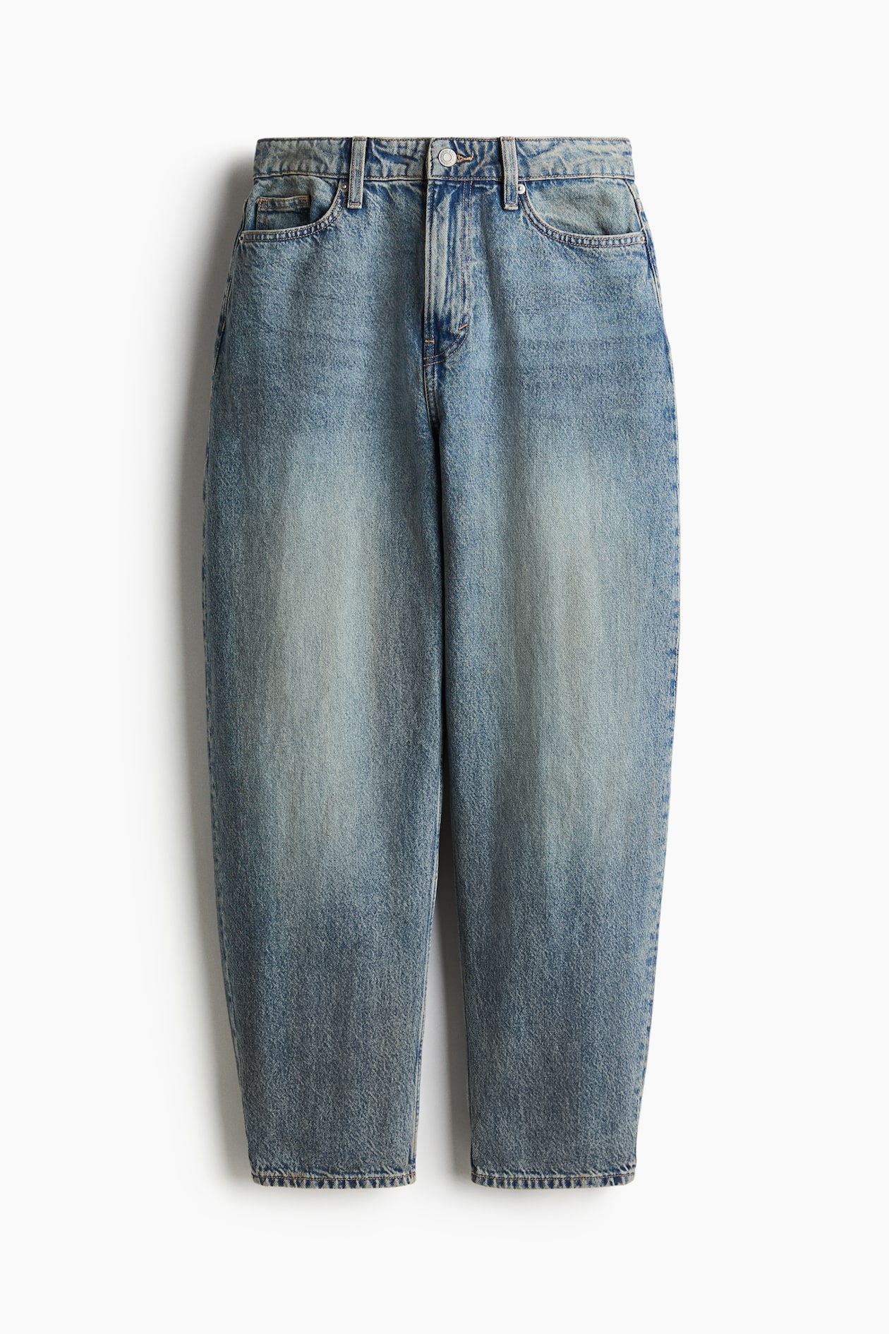 Women's Denim blue High Rise Barrel Leg Jeans | H&M US