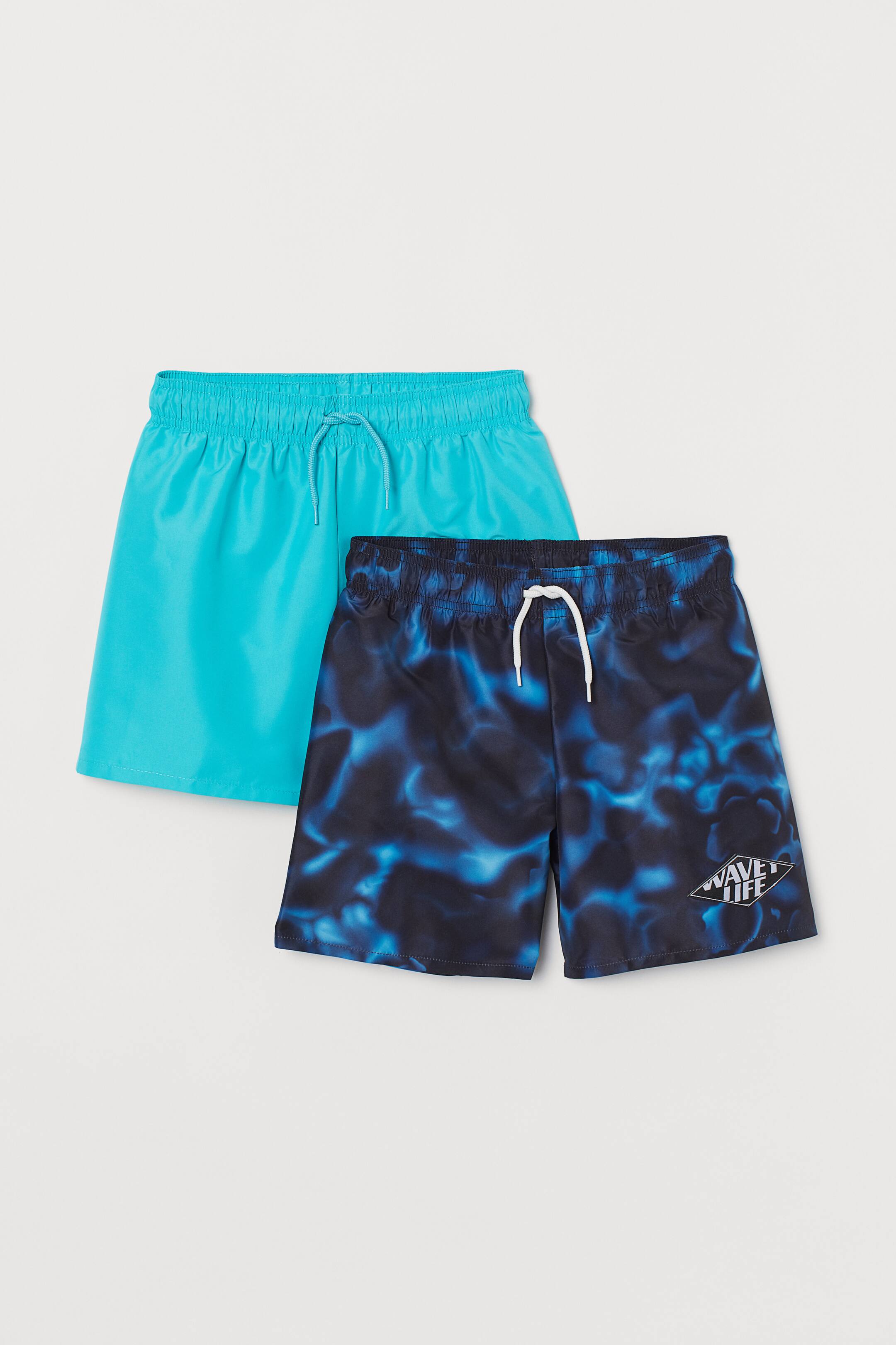 2er-Pack Badeshorts - Dunkelblau/Meeresoberfläche - Kids | H&M DE