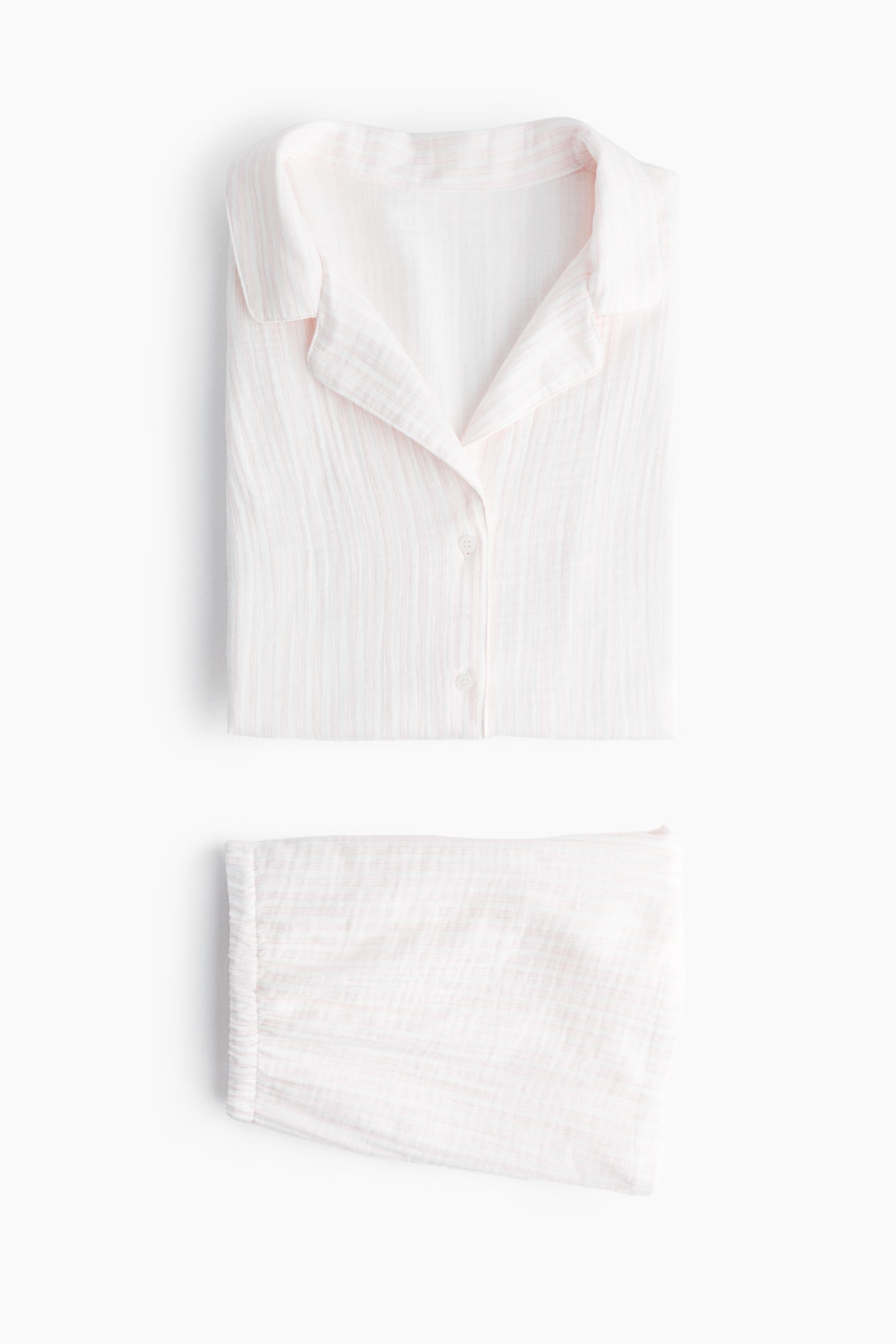 Cotton muslin pyjamas - Powder pink/Striped - Ladies | H&M GB