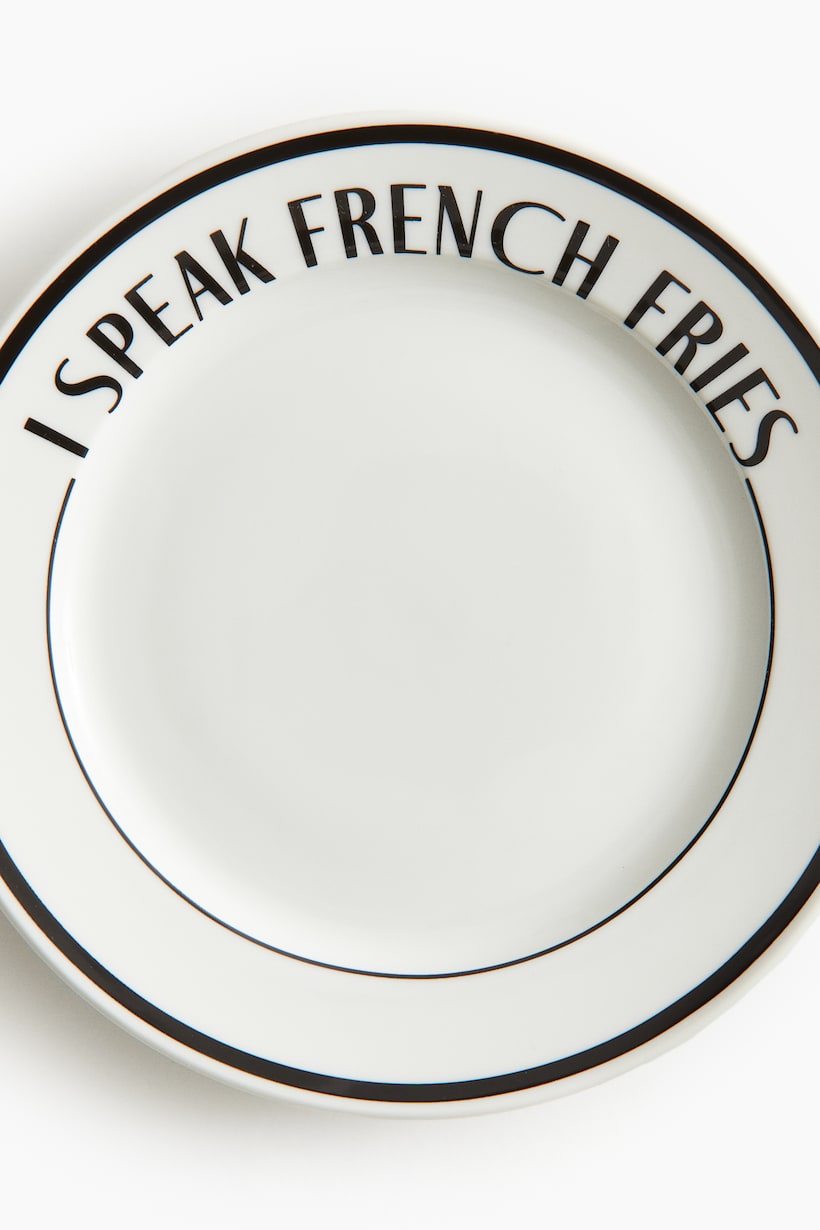 Medium-Sized Porcelain Plate - White/French Fries - Home All | H&M US