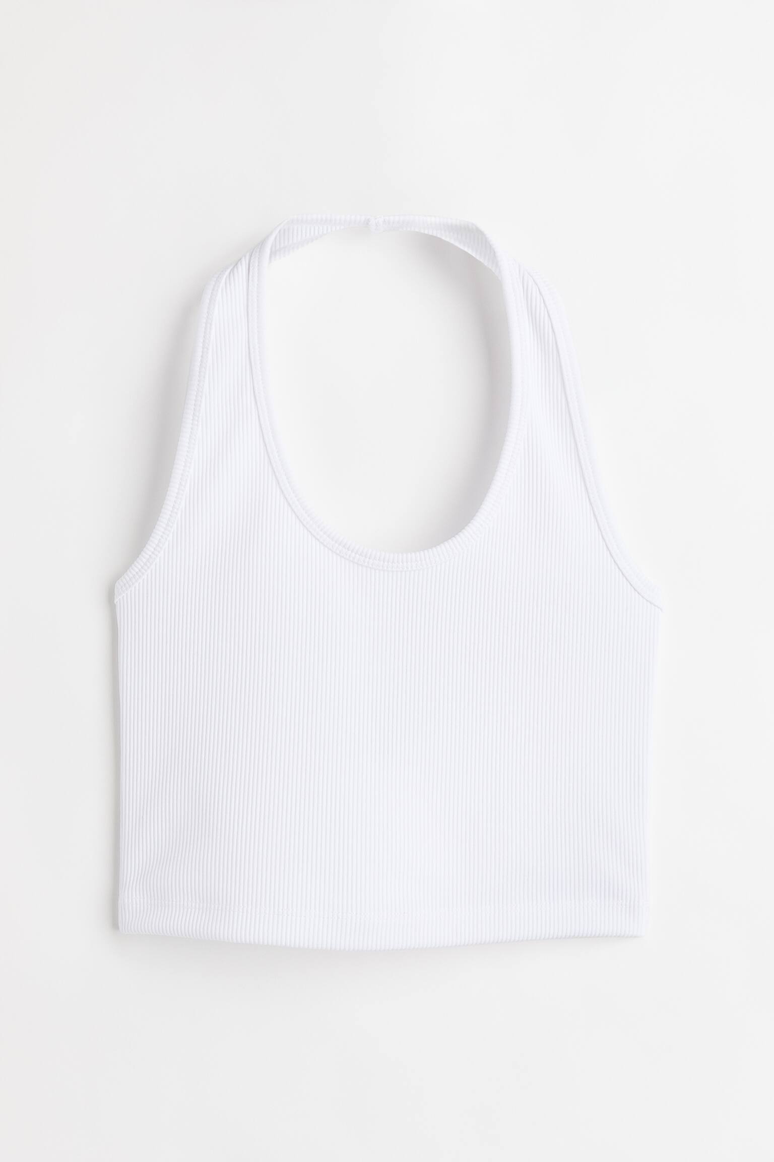 Women's White Halter Crop Top | H&M US
