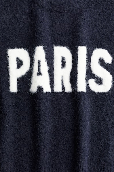 Women's Navy blue/Paris Soft-Knit Sweater | H&M CA