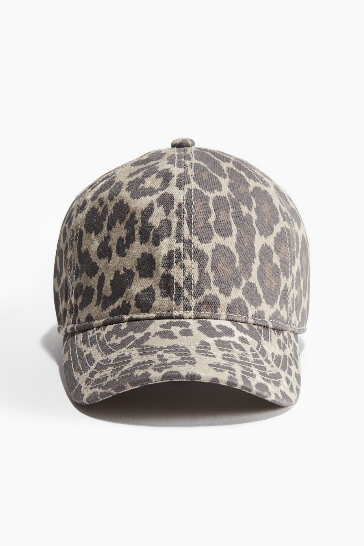 Women's Light beige/leopard print Washed-look Twill Cap | H&M US