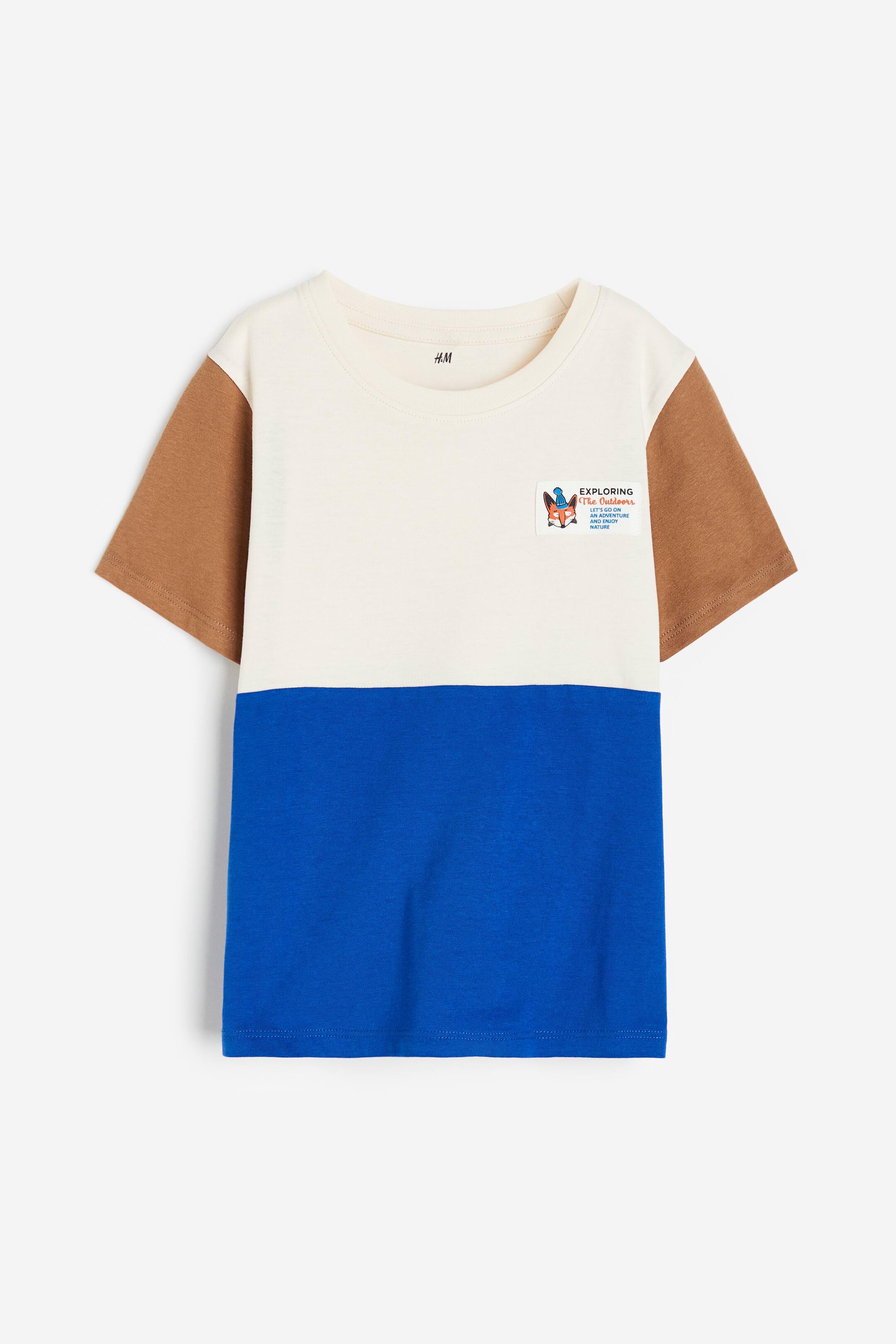 Bright blue/color-block Color-block T-shirt for kids | H&M PH