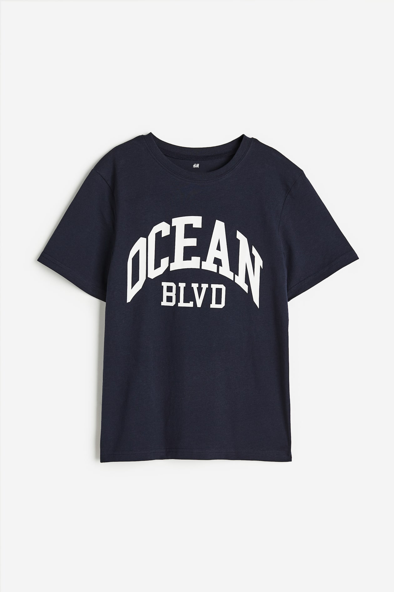 Dark blue/Ocean Blvd Printed cotton T-shirt for kids | H&M IN