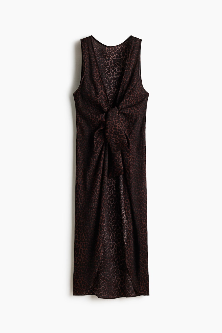 Vestido playero con lazos - Café oscuro/Diseño de leopardo - Ladies | H ...