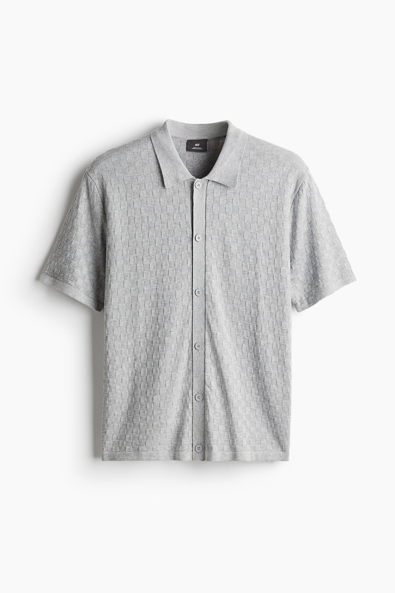 Regular Fit Textured-Knit Shirt - Gray - Men | H&M US