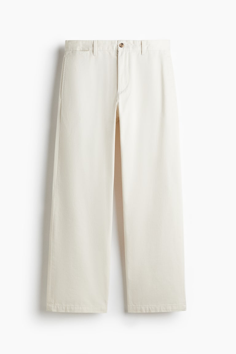 Men’s Cream Relaxed-Fit Cotton Chinos | H&M CA