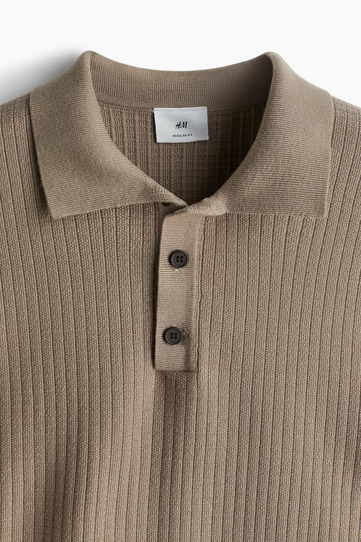 Regular Fit Textured-Knit Polo Shirt - Taupe - Men | H&M US