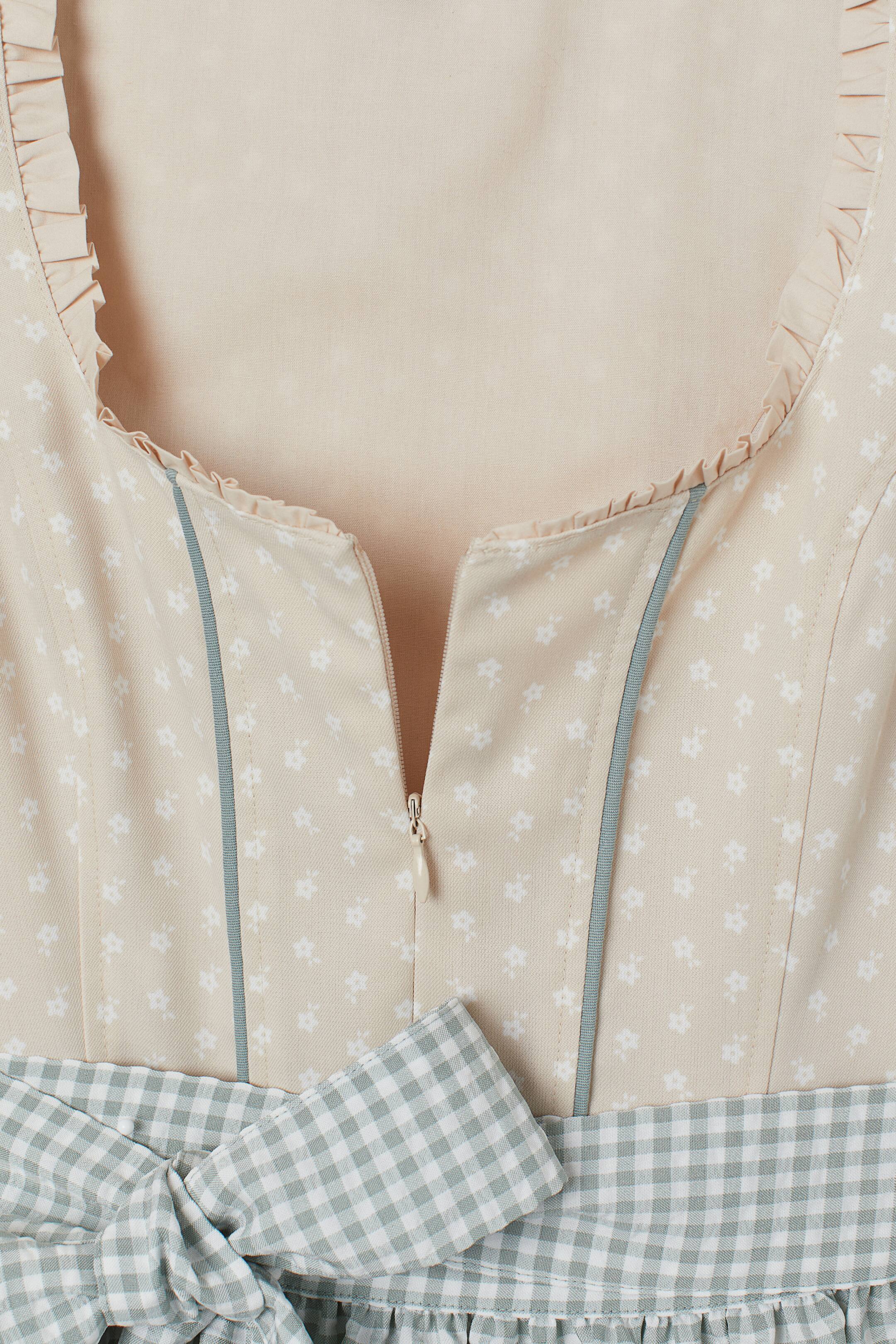 Dirndl a fiori - Beige chiaro/verde chiaro - DONNA | H&M IT