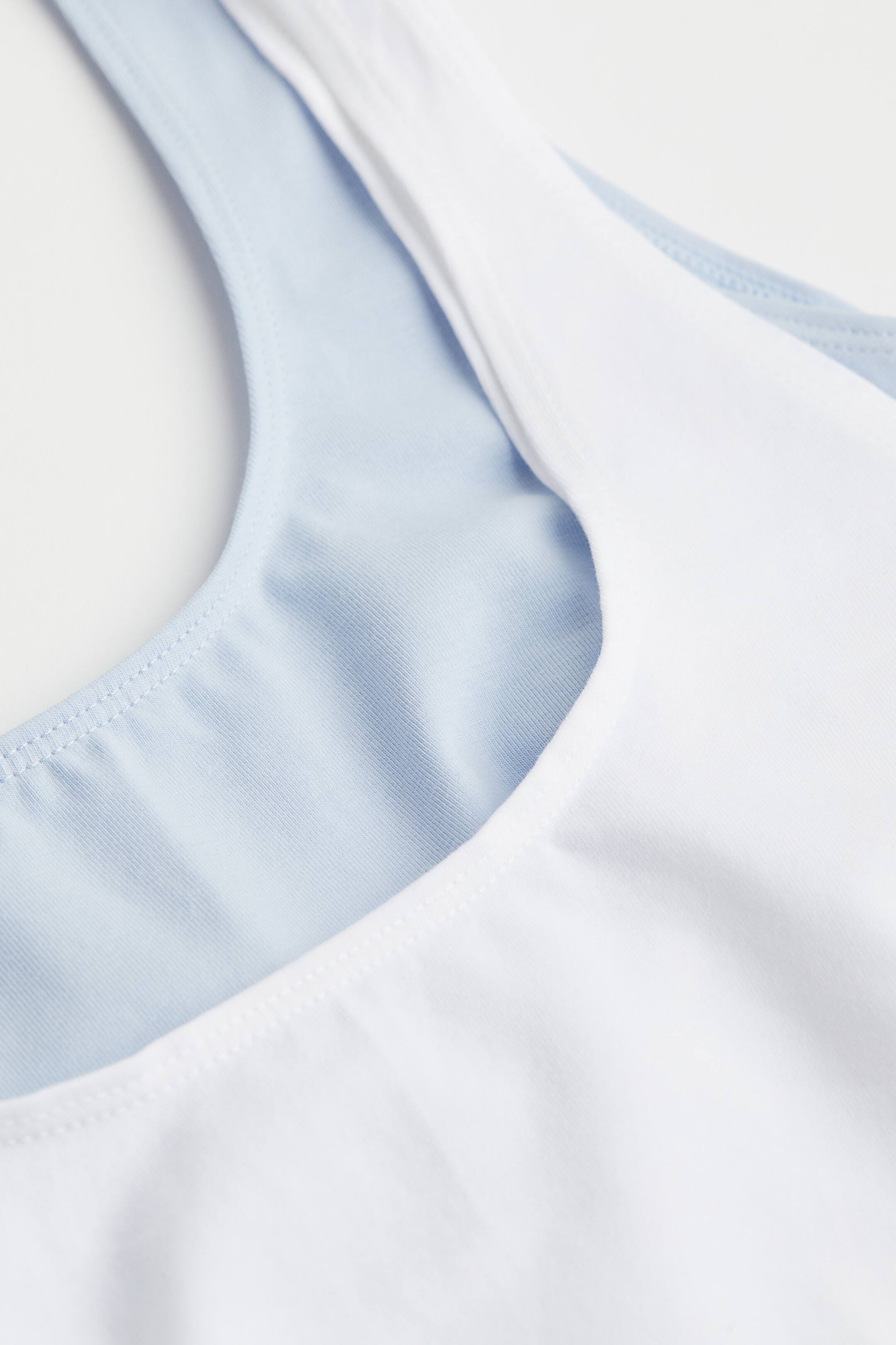 2-pack cotton bra tops - Light blue/White - Ladies | H&M IE