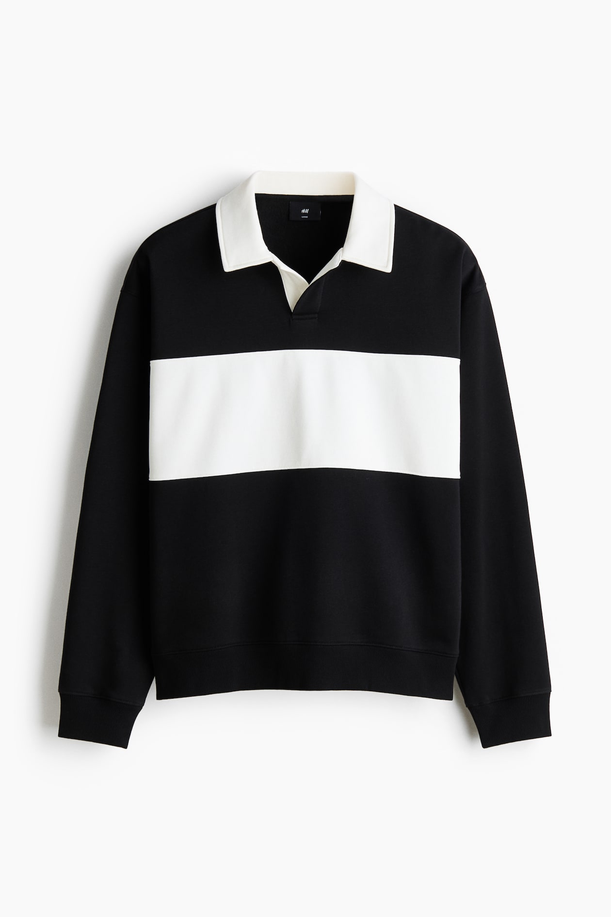 Sweat-shirt de rugby Loose Fit - Noir/color block - HOMME | H&M BE
