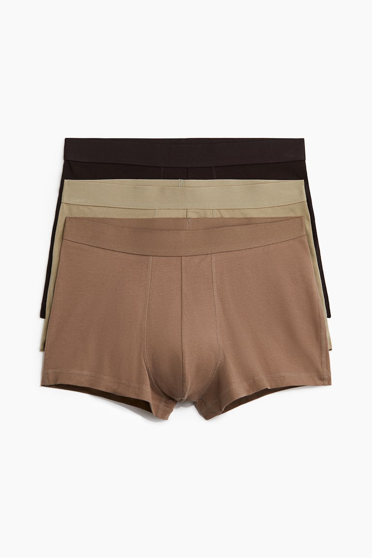 Men’s Green/beige/brown 3-pack Short Boxer Briefs with Lycra® | H&M US