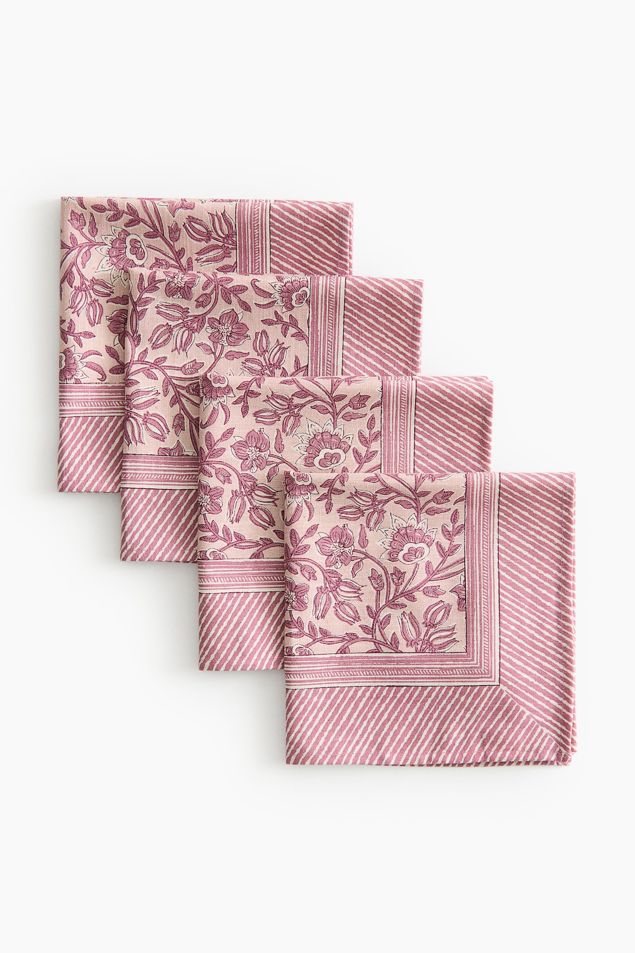 Pink 4-Pack Patterned Napkins at H&M Home | H&M US