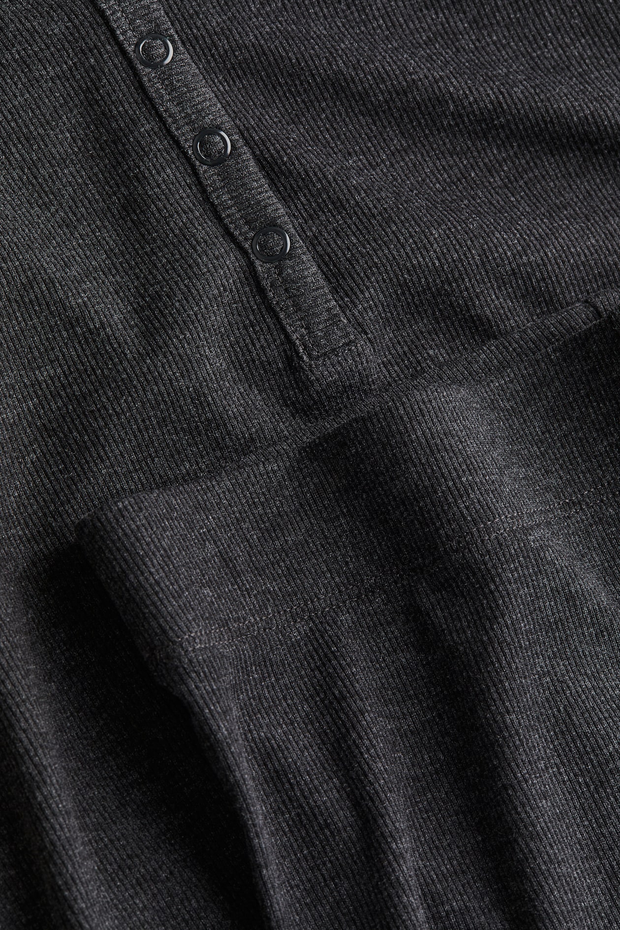 Ribbed cotton pyjamas - Dark grey - Ladies | H&M MY