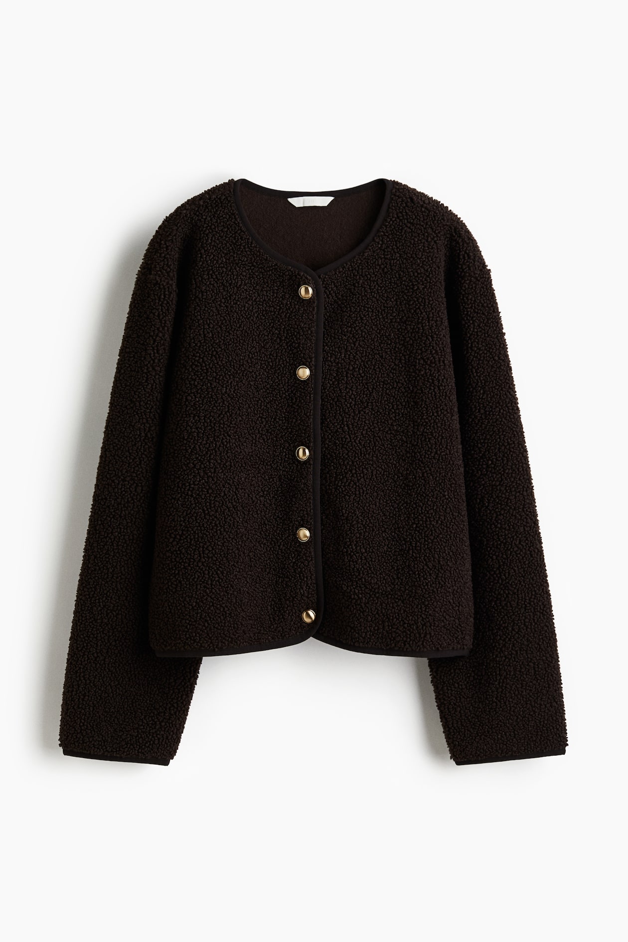 Veste en tissu Teddy bear - Marron foncé - FEMME | H&M FR