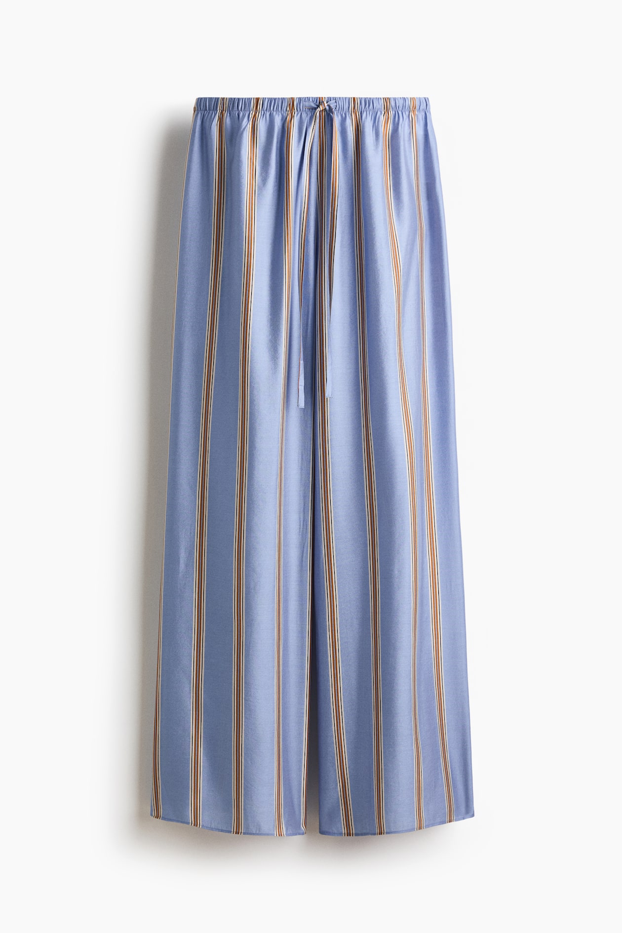 Wide drawstring trousers - Azul claro/Riscas - SENHORA | H&M PT