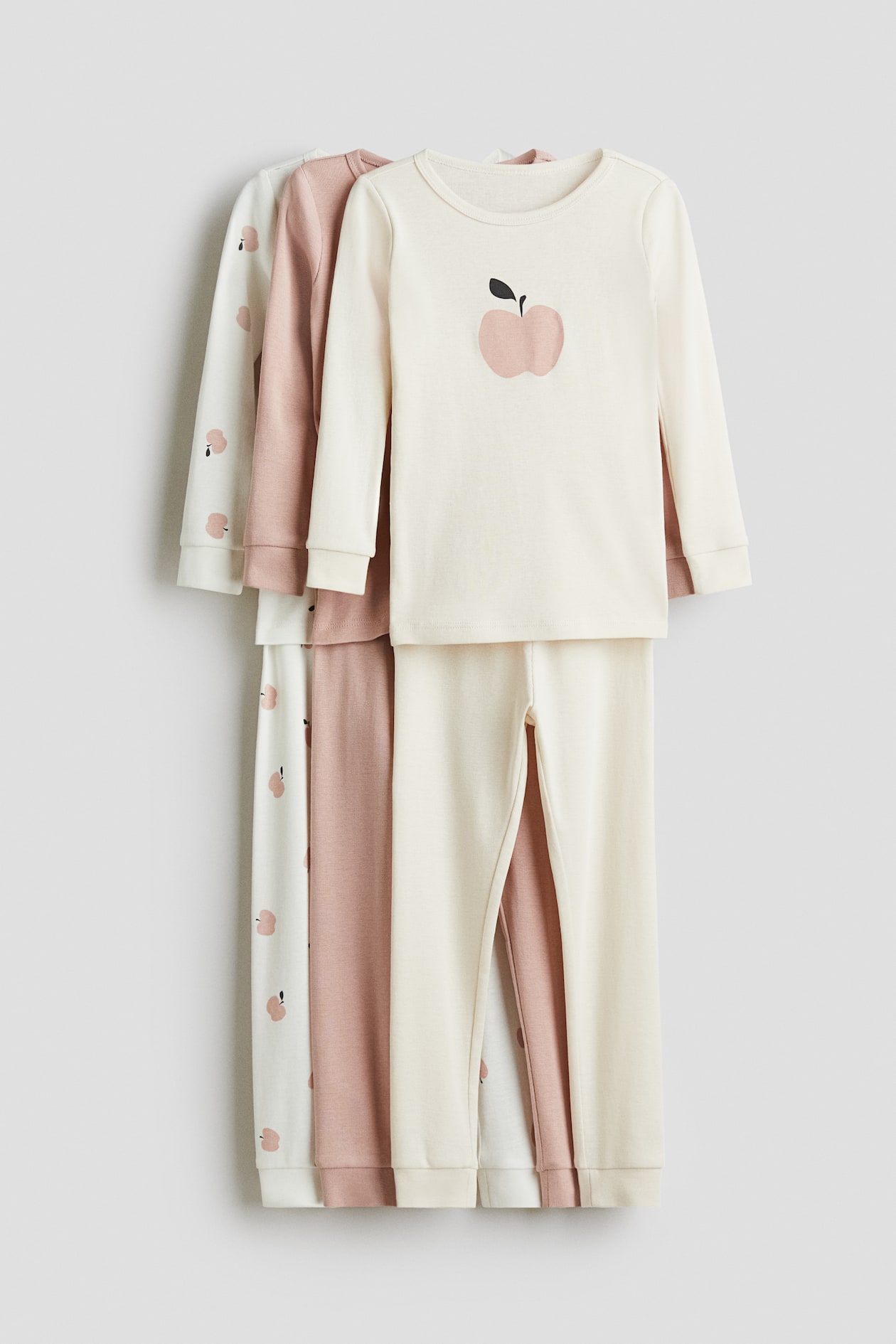 3-pack Cotton Pajamas - Light dusty pink/apples - Kids | H&M US