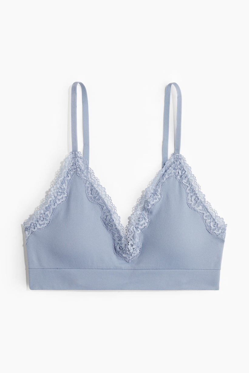 Seamless softbeha met padding - Dusty blauw - DAMES | H&M BE