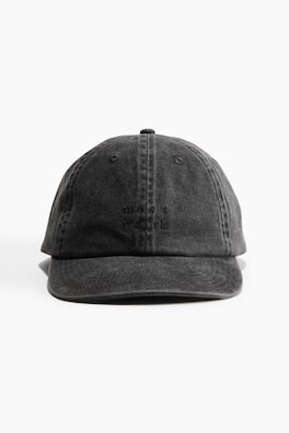 Men’s Black Cotton Cap with Embroidery | H&M US