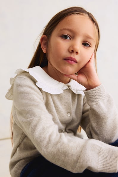 Beige Cashmere Cardigan for kids | H&M US