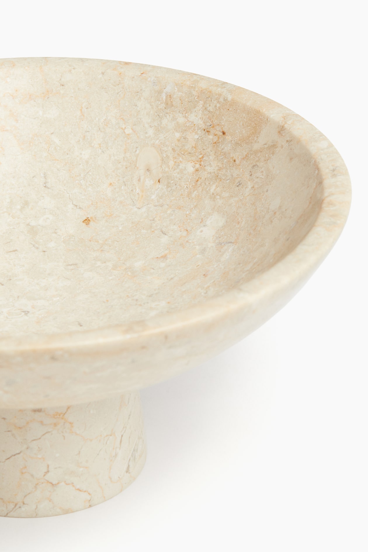 Large Marble Pedestal Bowl - Light beige - Home All | H&M US