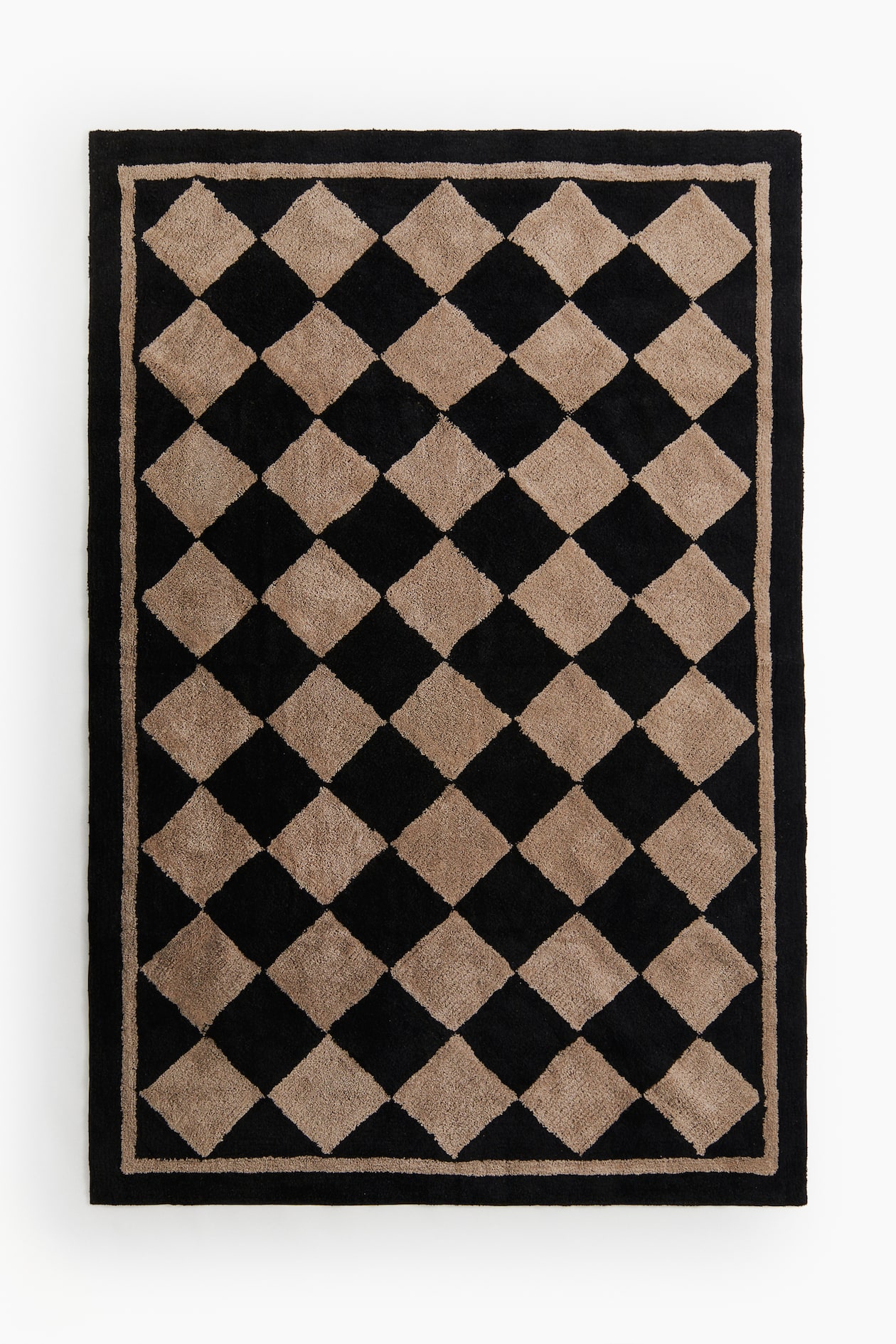 Diamond-Patterned Wool-Blend Rug - Beige/diamond-patterned - Home All ...