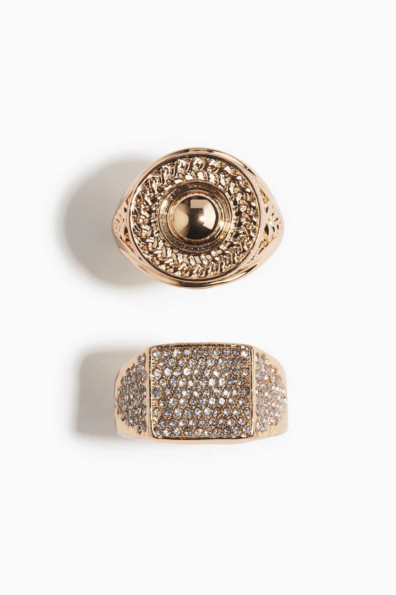 Men’s Gold-colored 2-pack Signet Rings | H&M US