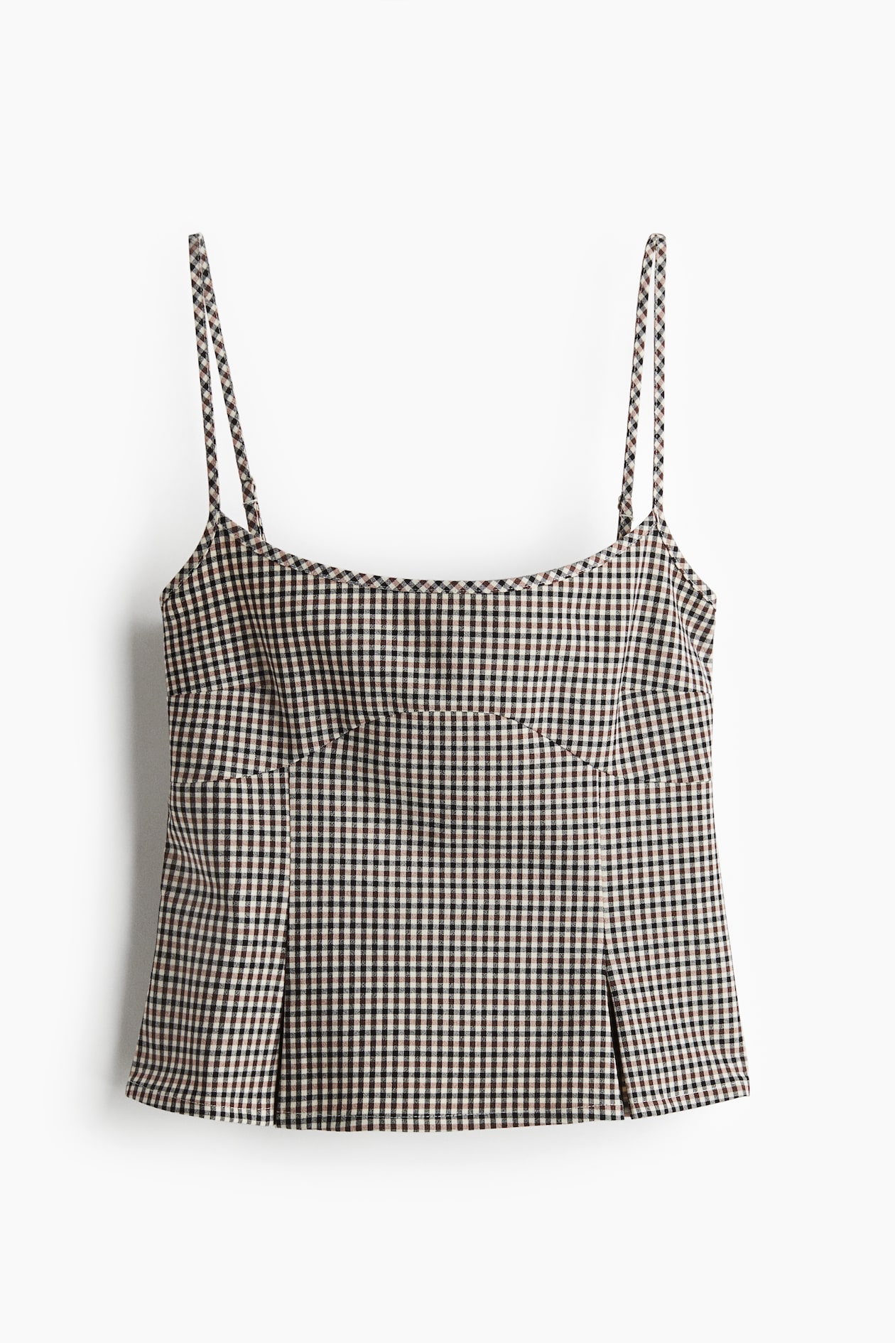 Strappy top - Beige/Checked - Ladies | H&M GB