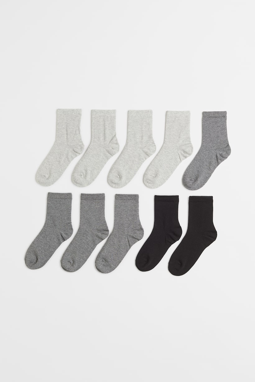 10-Pack Socks - Gray melange/black - Kids | H&M US